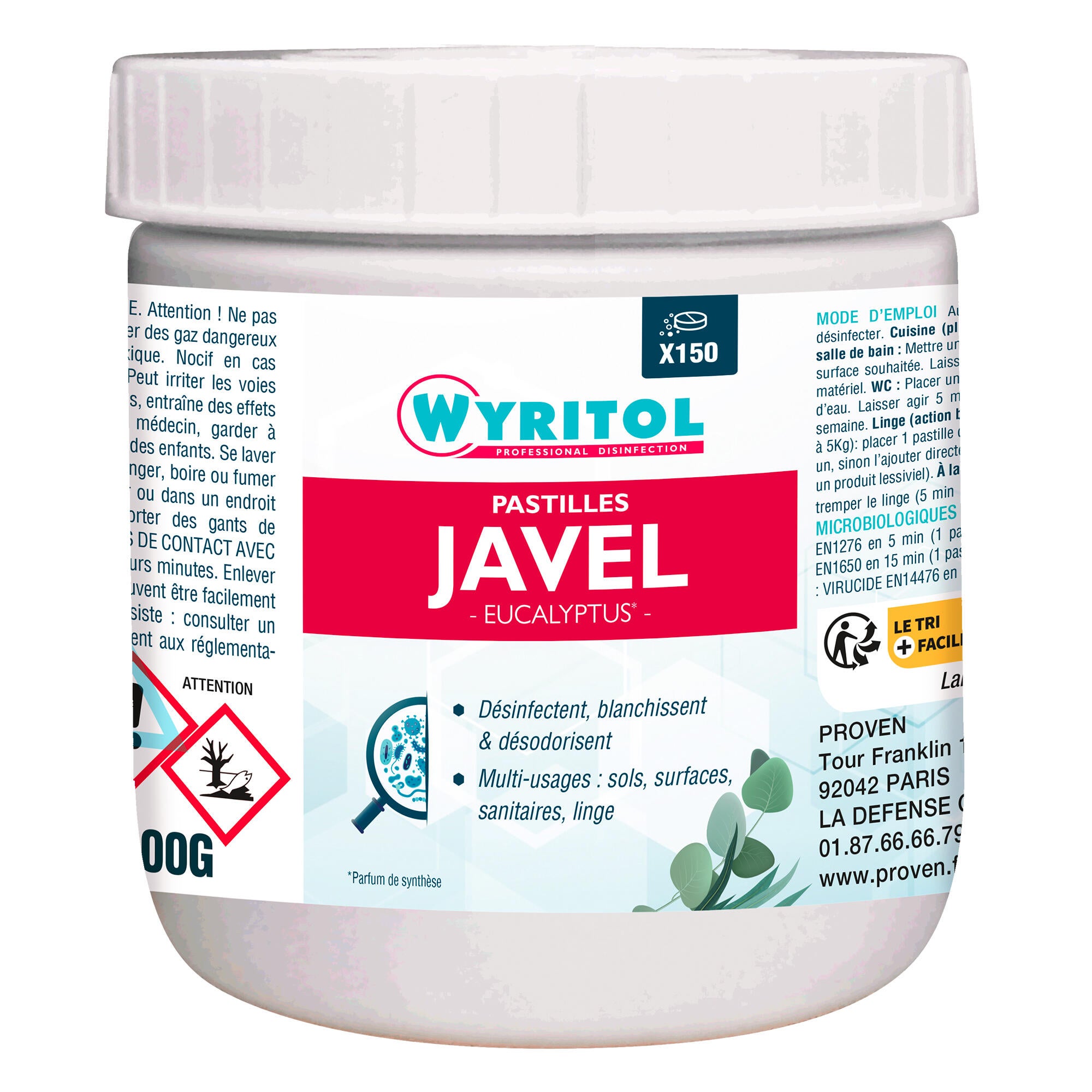 Désinfectant WYRITOL 150 pastilles de javel parfum eucalyptus | Leroy ...