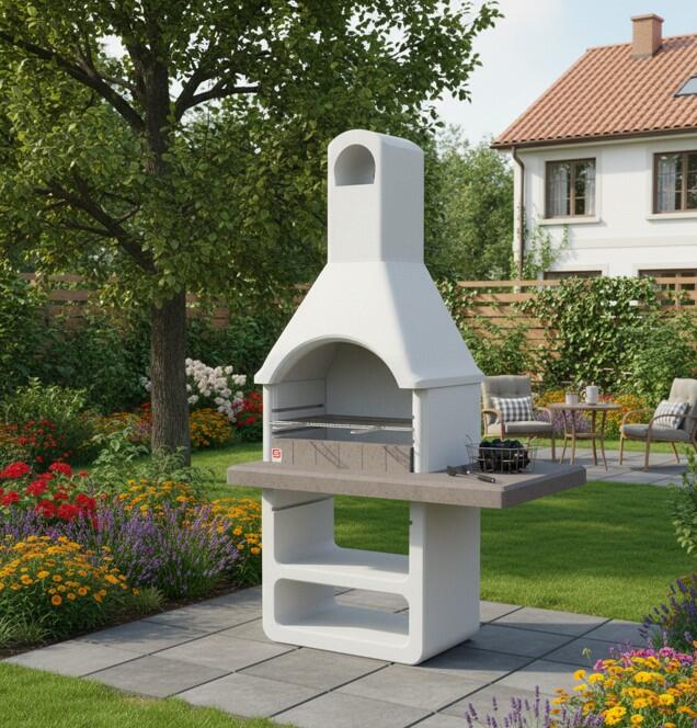 Barbecue fisso a legna e carbonella Maribor SAROM FUOCO L 114 x H 213 x ...
