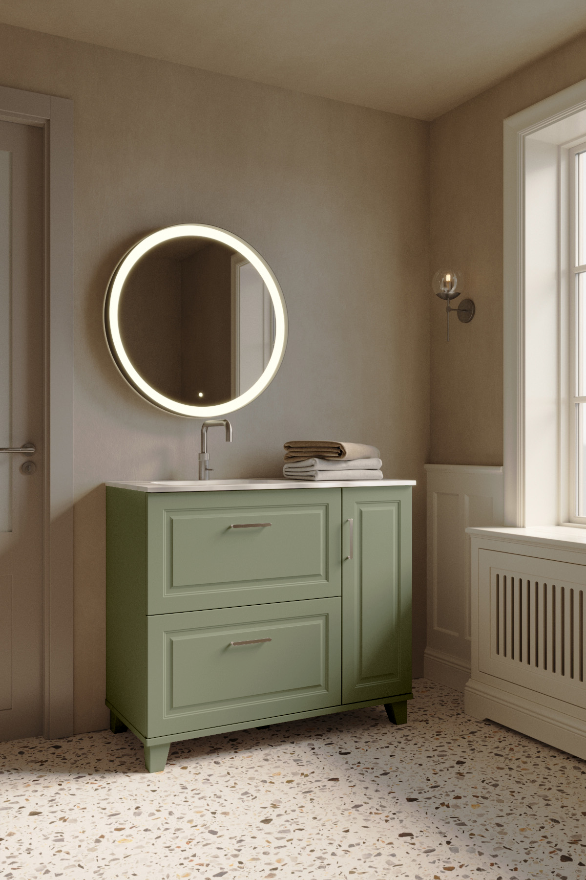 Mueble de baño ASHLEY verde 100x45 cm (lavabo no incluido) | Leroy Merlin