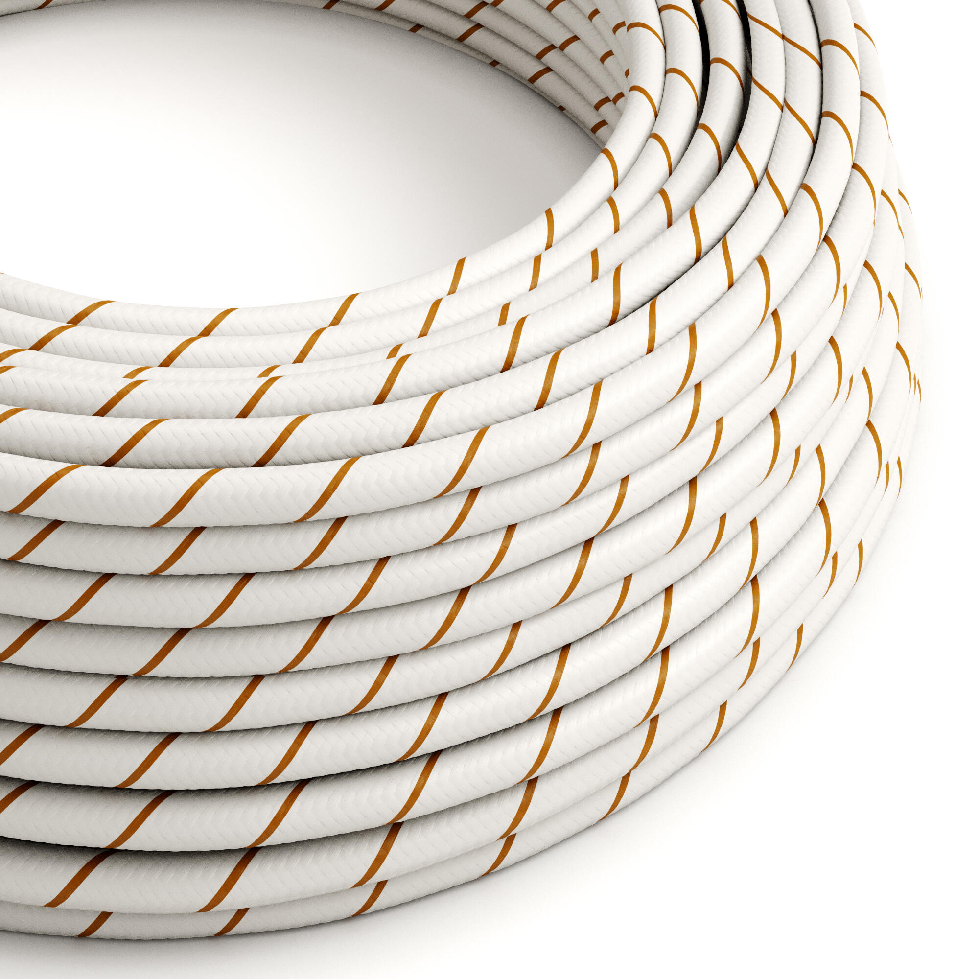Câble électrique, textile, blanc/or, 2.5m, CREATIVE CABLES | Leroy Merlin