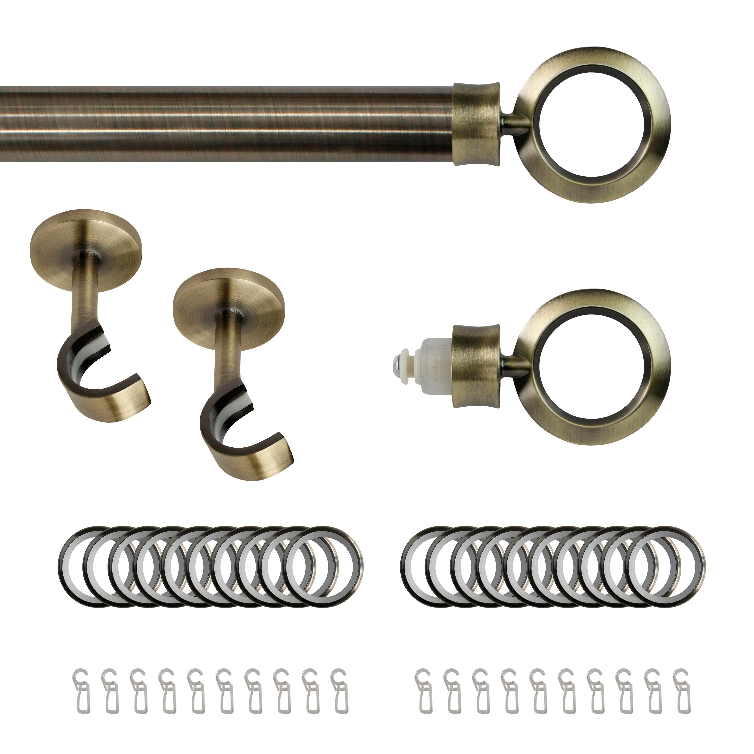 Set barra de metal Bronce cepillado soporte a Techo 6cm serie Neo ...