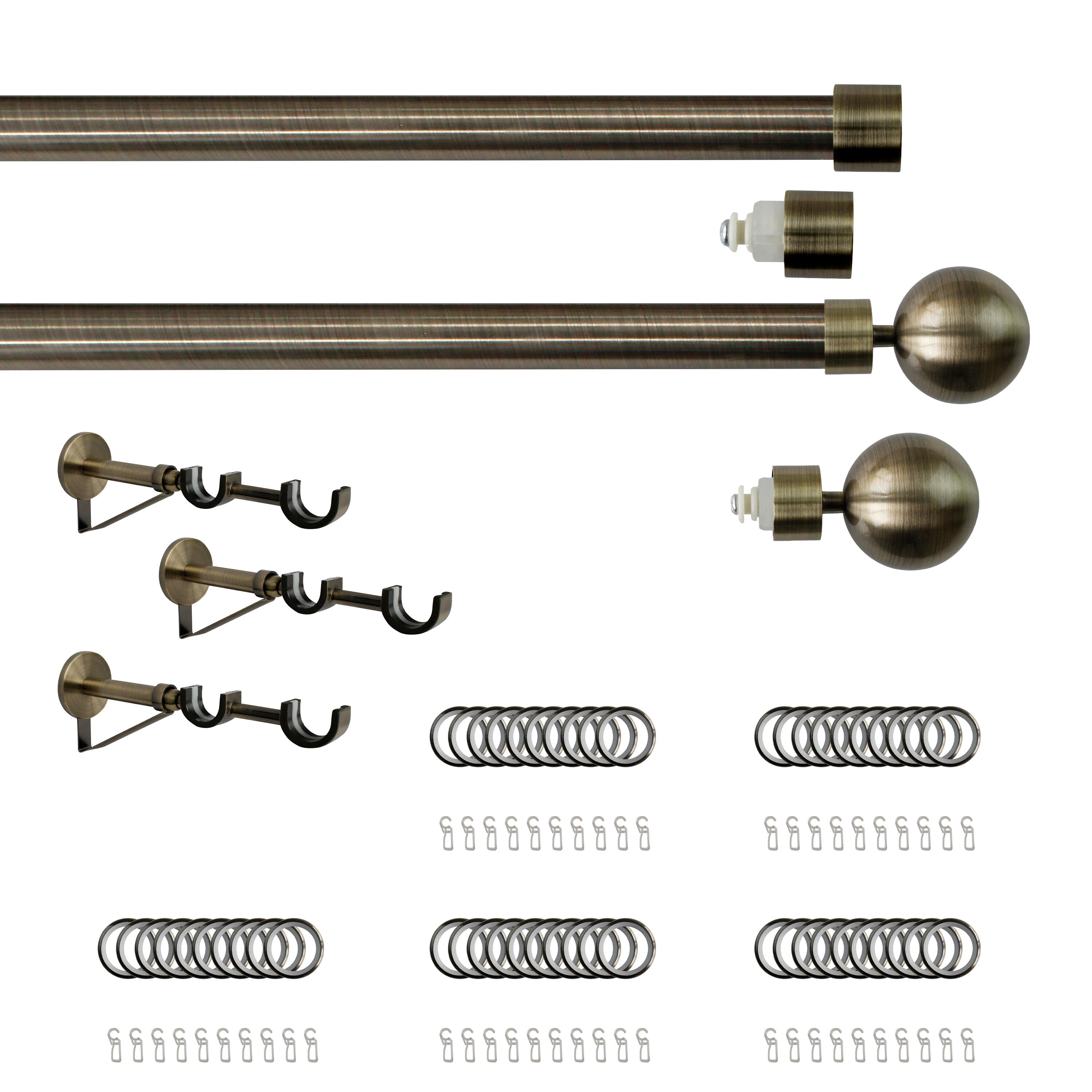 Set doble barra de metal Bronce cepillado soporte a Pared 13-19cm serie ...