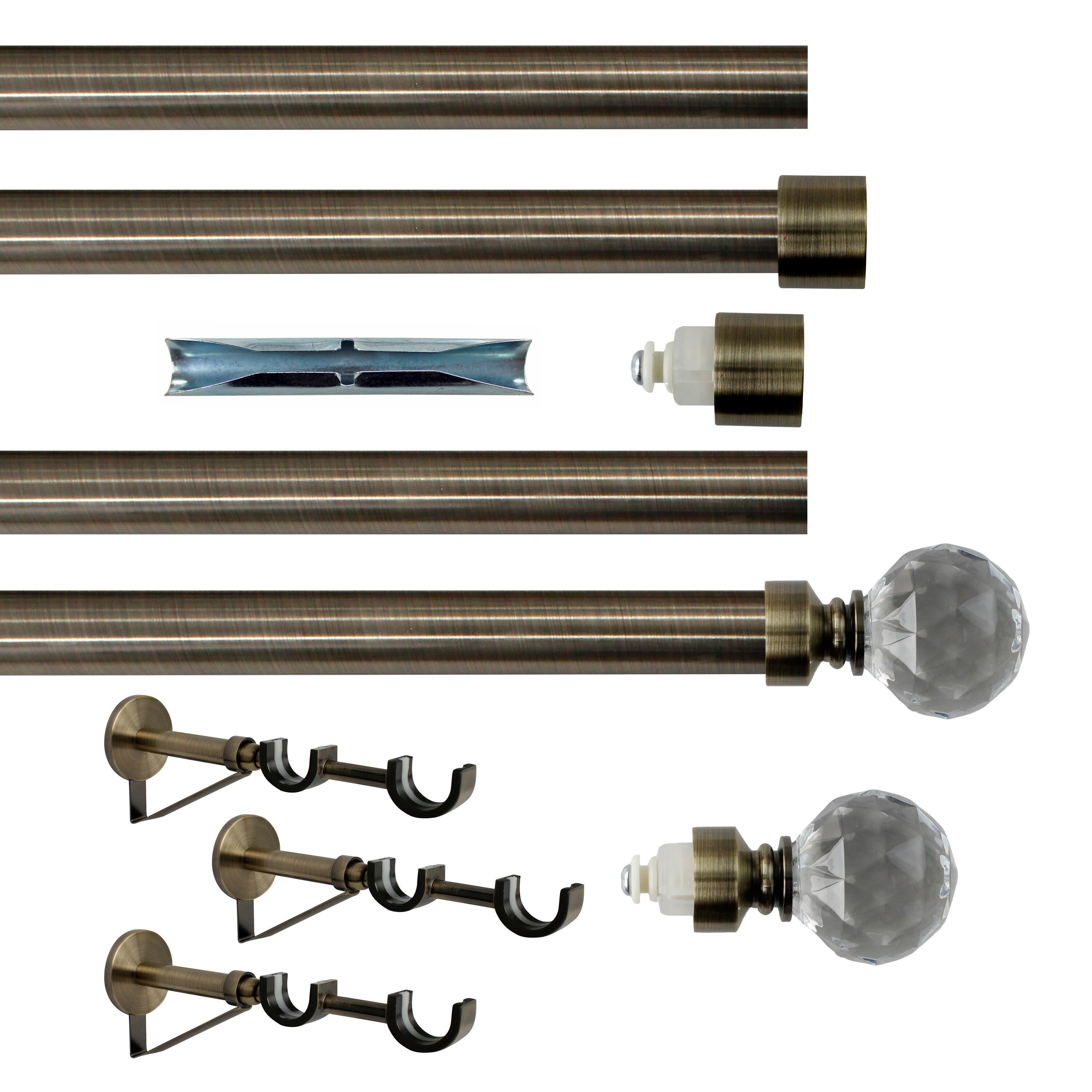 Set doble barra de metal Bronce cepillado soporte a Pared 13-19cm serie ...