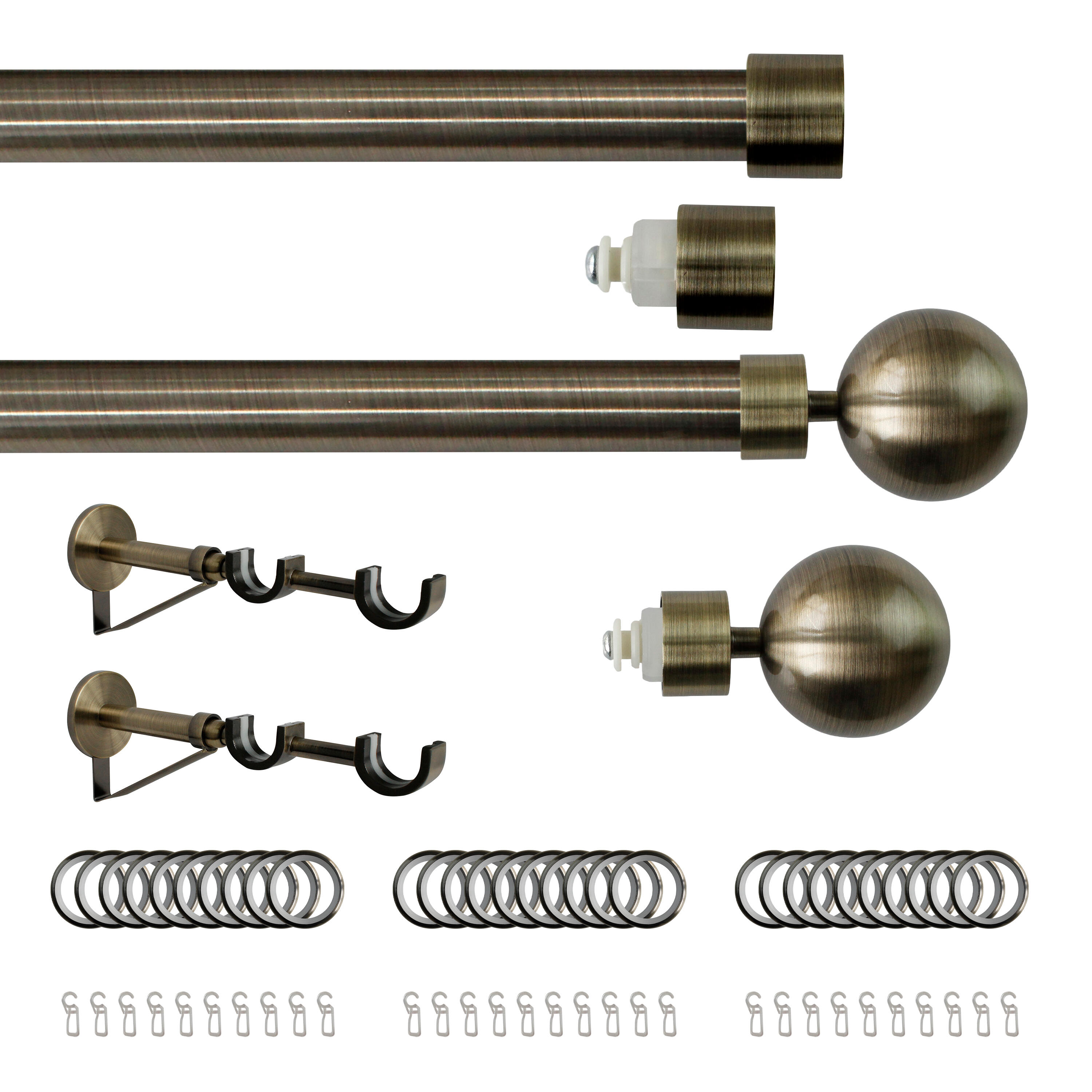 Set doble barra de metal Bronce cepillado soporte a Pared 13-19cm serie ...