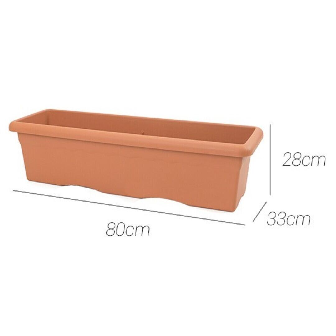 Pack 6 jardineras de polipropileno PLASTIKEN 80 x 28 cm marrón | Leroy ...