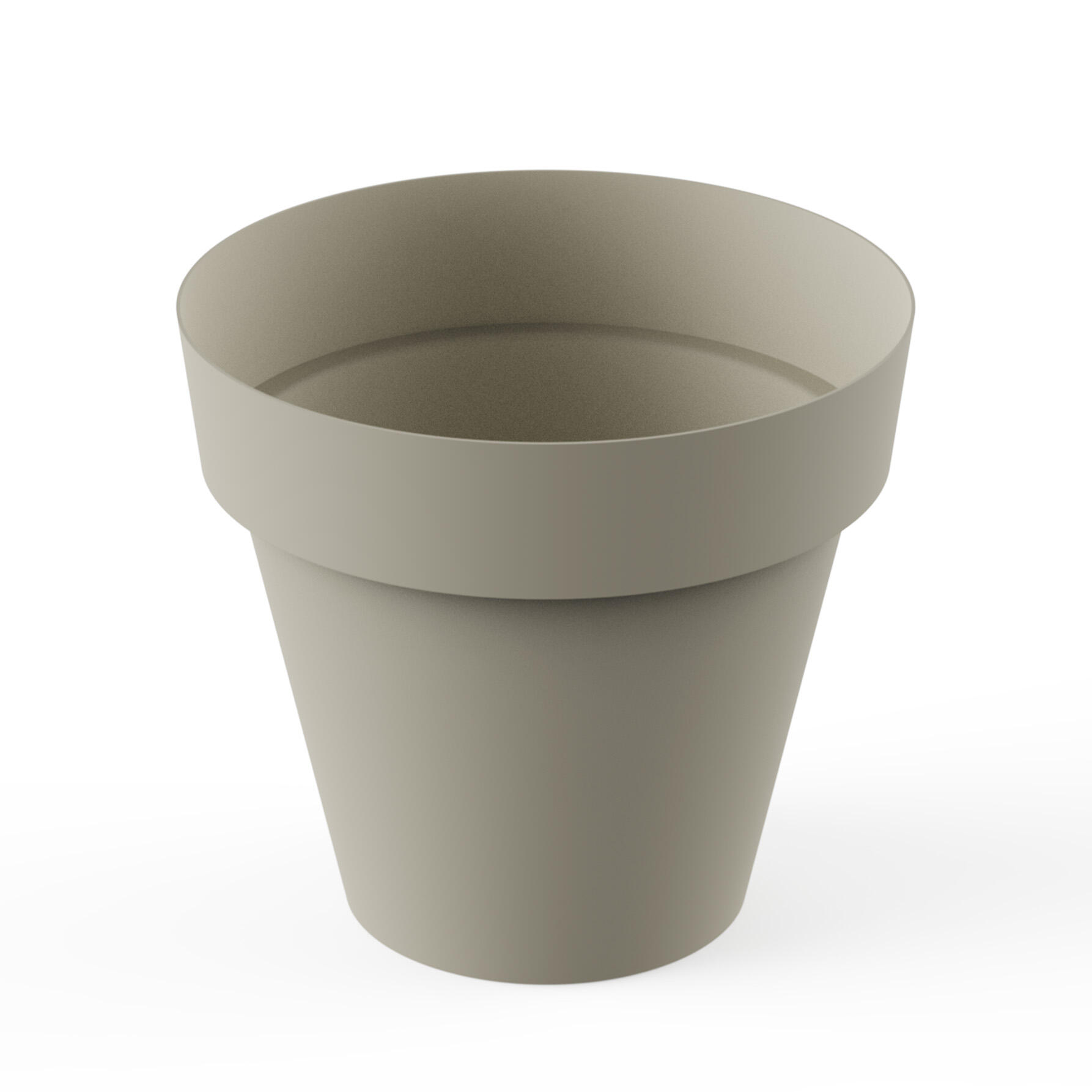 Pack 2 macetas de polipropileno PLASTIKEN ø 60 cm y 55 cm altura beige ...