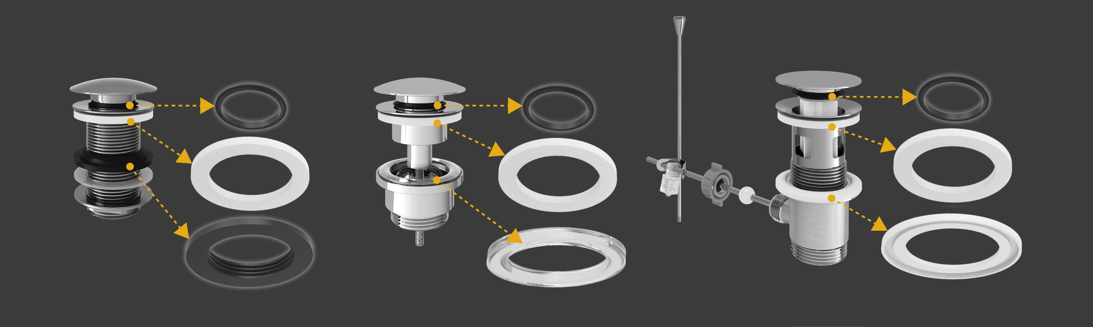 Lot de 5 joints pour bonde lavabo, EQUATION l.8 x H.2 x P.7 cm | Leroy ...