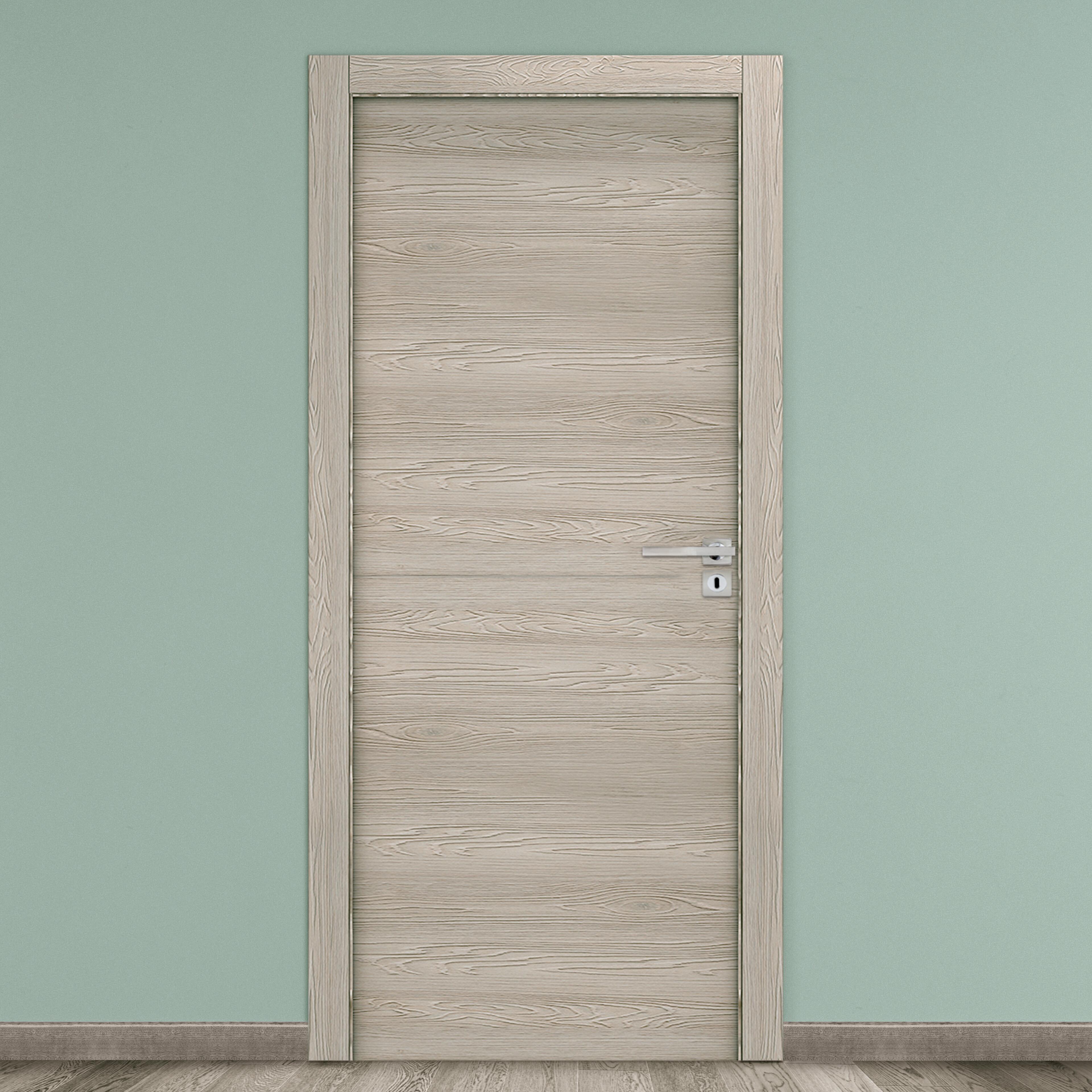 Porta interna a battente Swin in legno colore rovere corda, L 70 x H ...