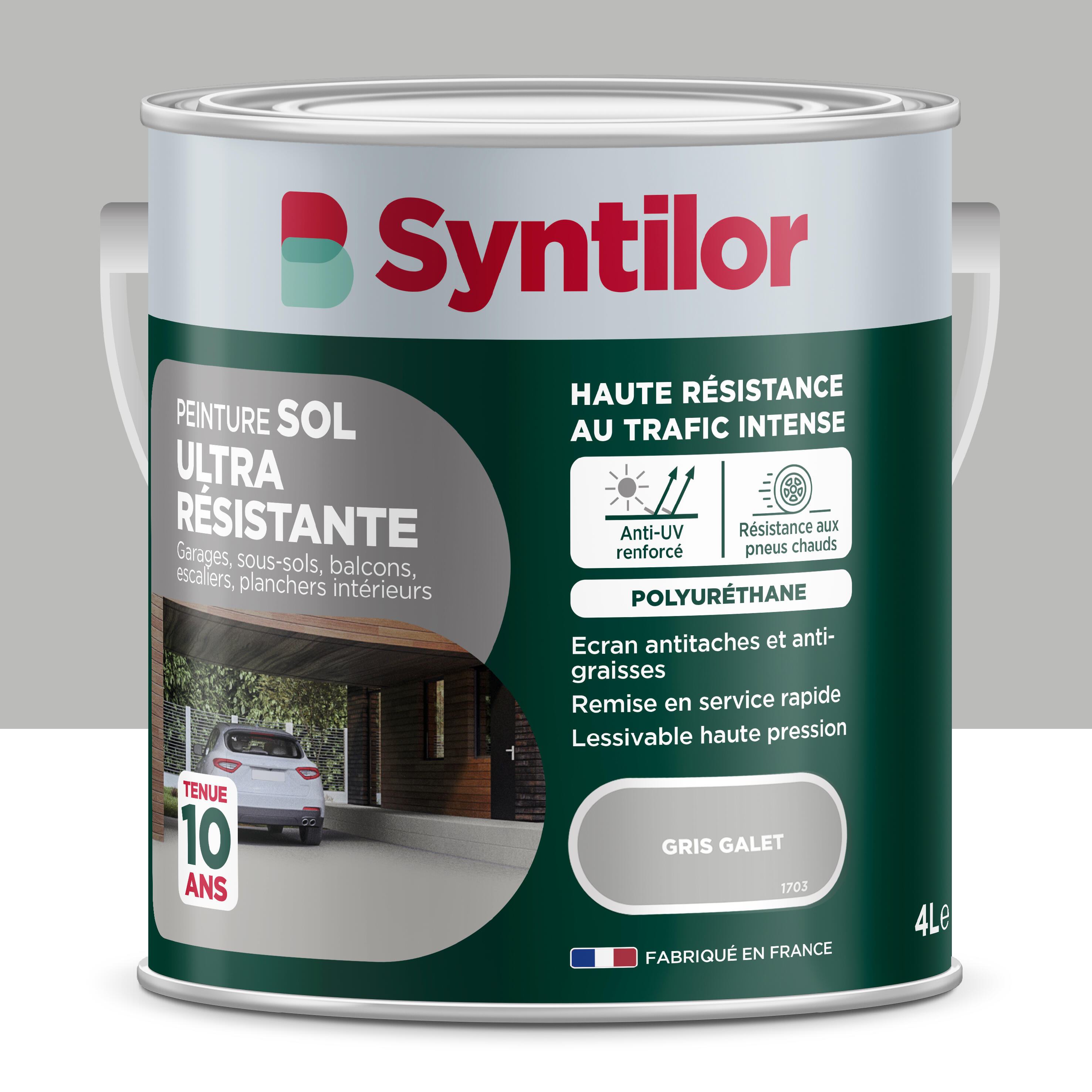 Peinture sol Ultra résistante SYNTILOR, gris galet satiné, 4 l | Leroy ...