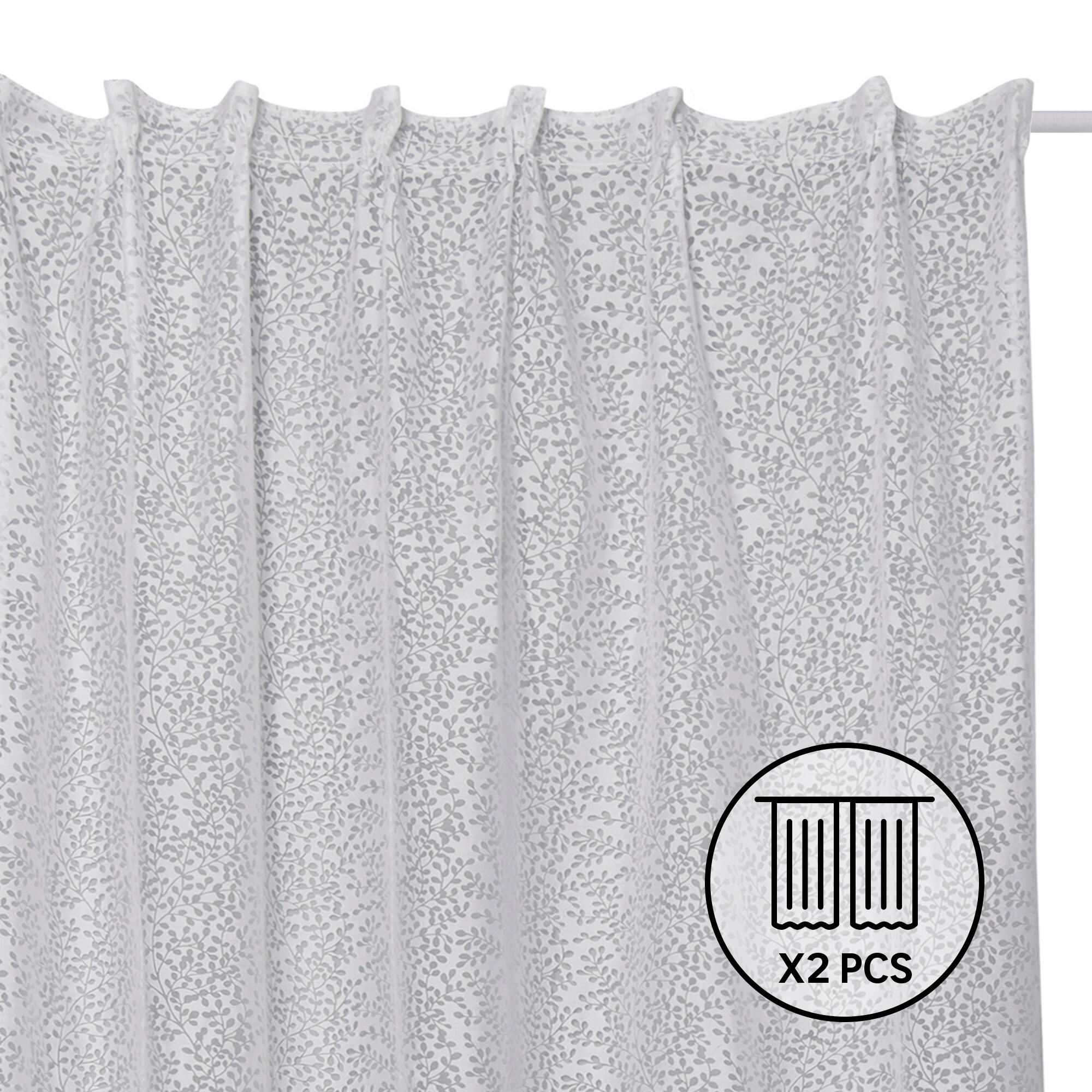 Set 2 Visillos cinta frunce Osaki INSPIRE de 200x280cm planta blanco ...
