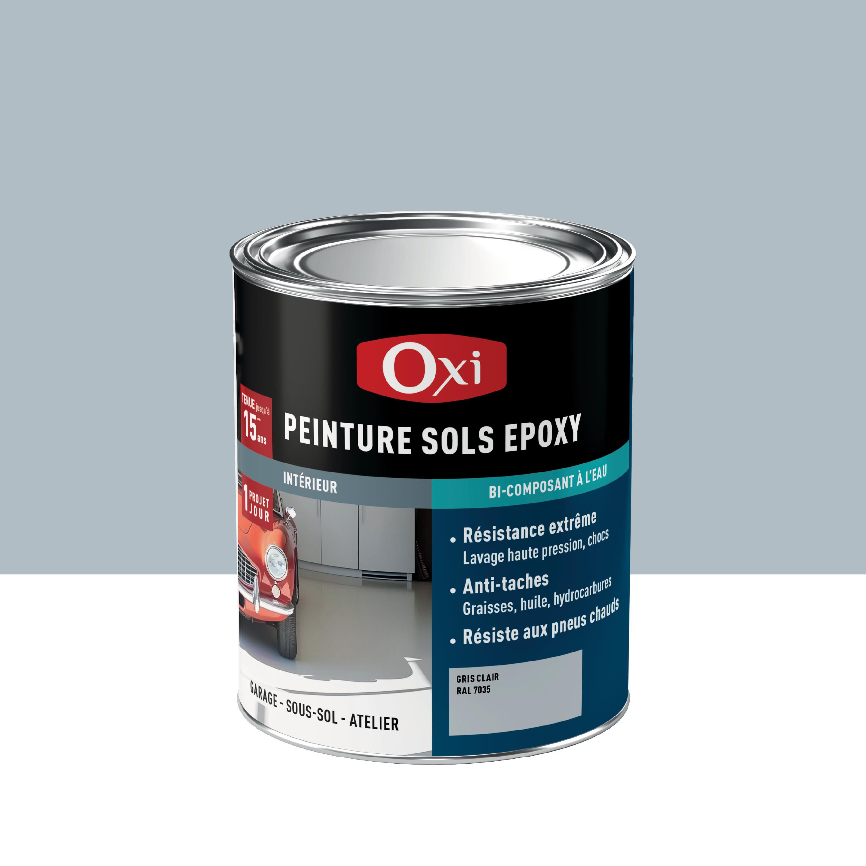 Peinture sol Epoxy OXI, RAL 7035, gris clair satiné, 0.3L | Leroy Merlin