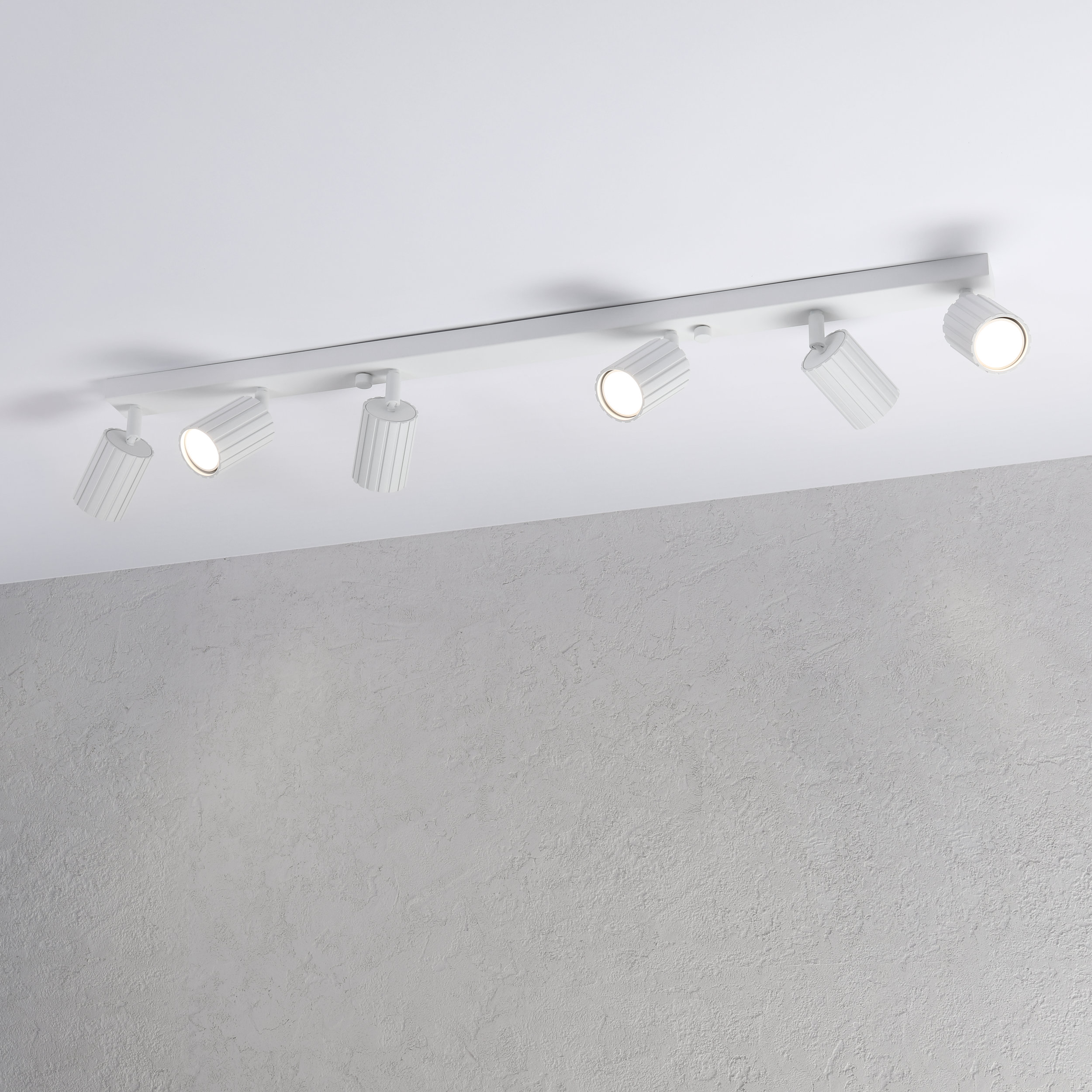 Lámpara de techo colgante blanca 6 luces GU10 Prisma 6 cm | Leroy Merlin