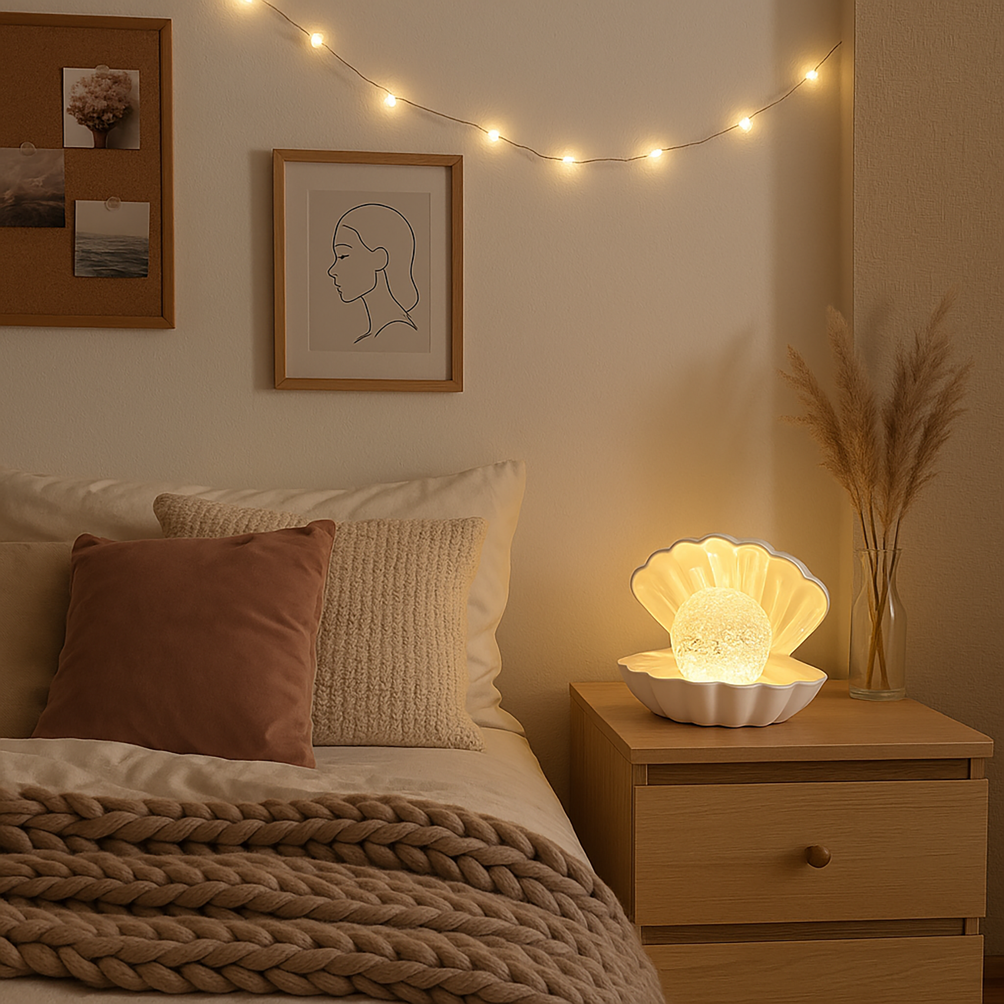 Lampe Coquillage, H.14.8 cm, LED, blanc | Leroy Merlin