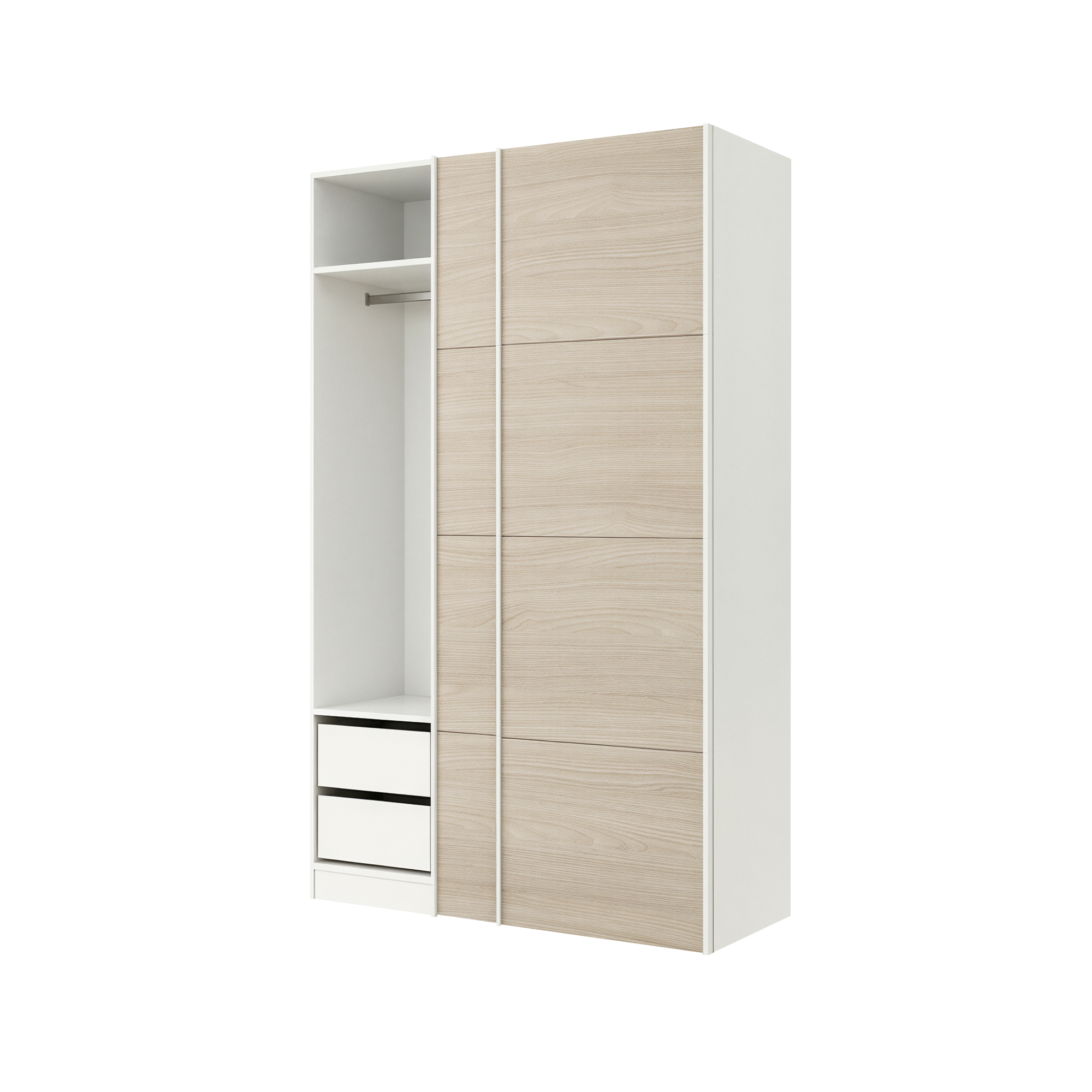 Armario 2 puertas correderas Riga Roble SPACEO Evo'M blanco 120 x 230,4 ...