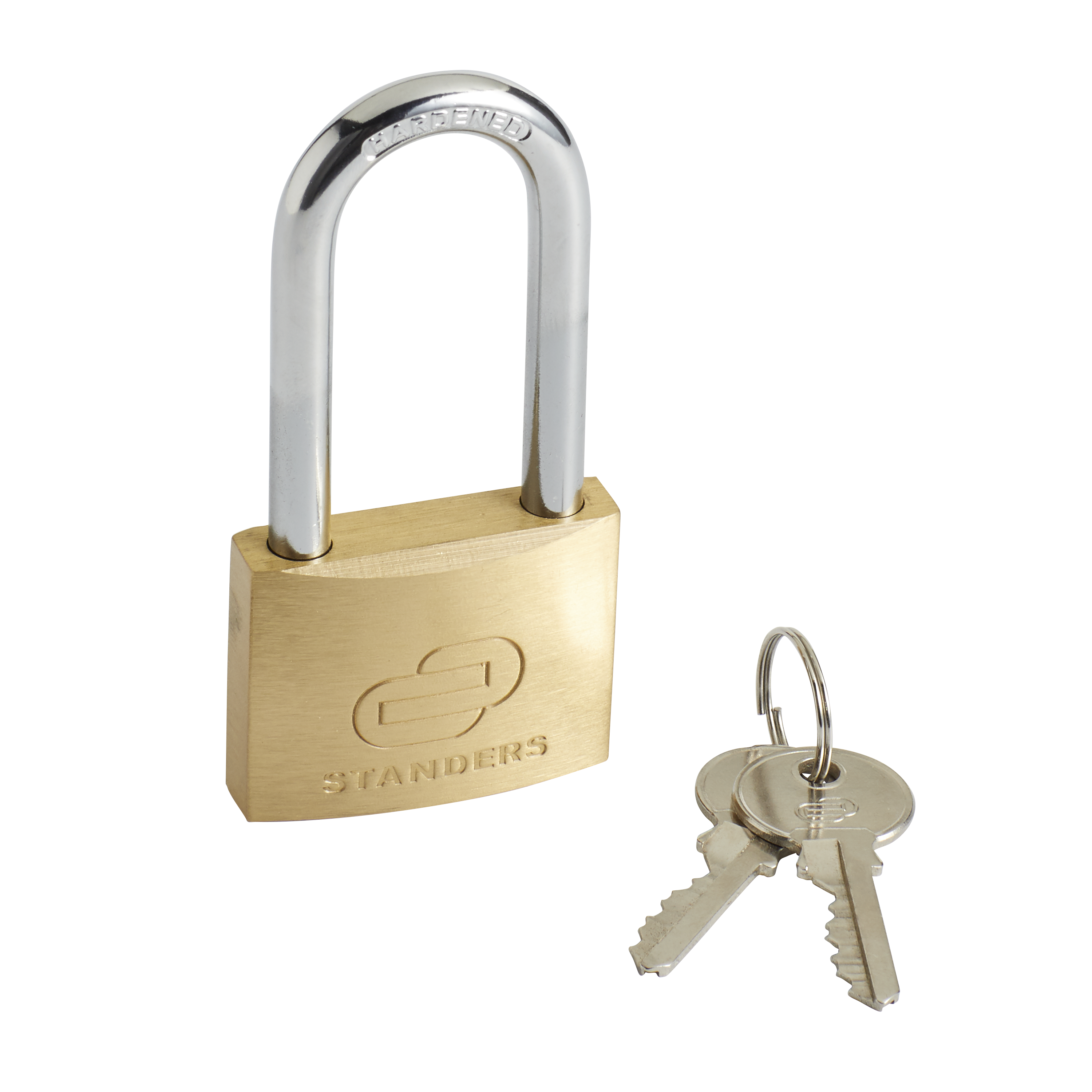 Candado con llave con cuerpo latón y asa de acero cromado | Leroy Merlin