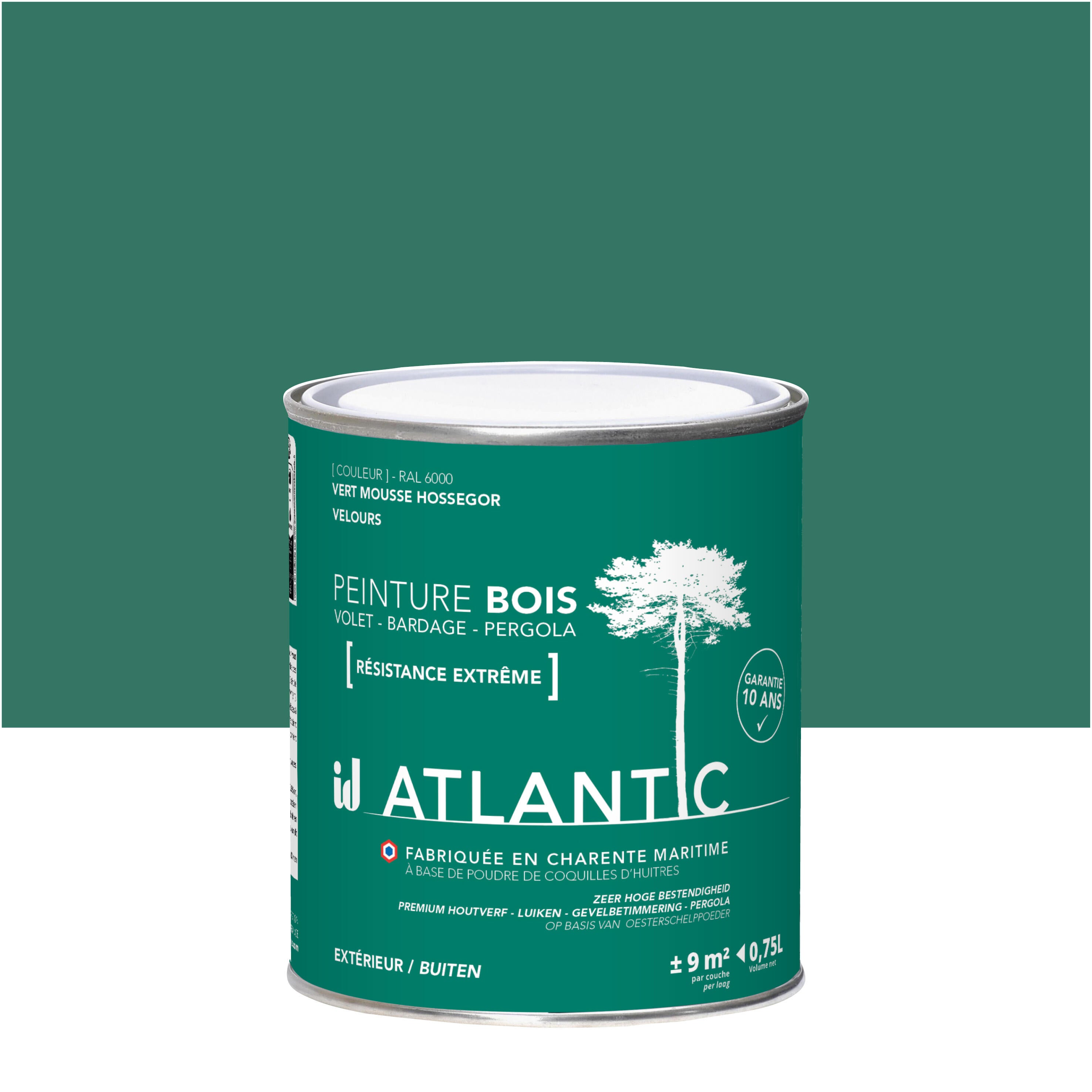 Peinture extérieure bois Atlantic vert mousse hossegor velours 0.75L ...