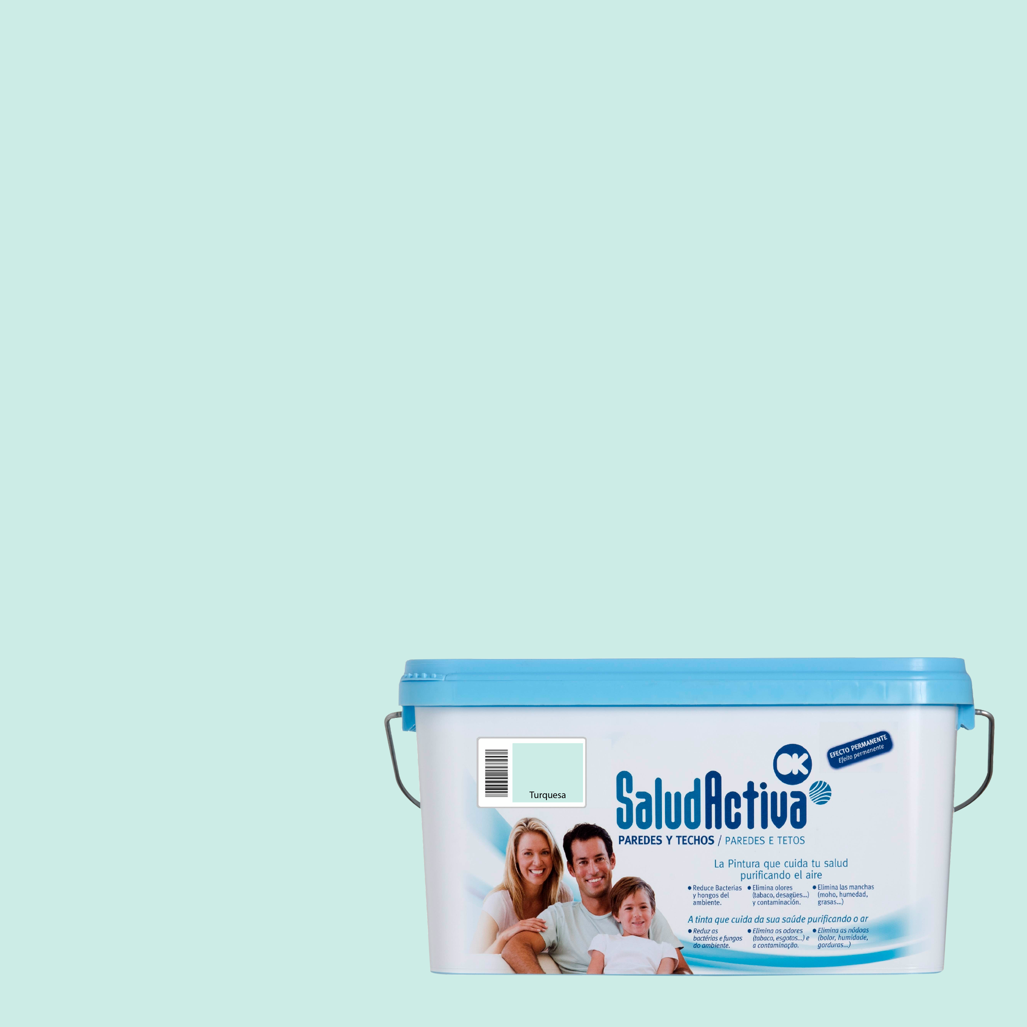 Pintura de interior Salud Activa CPP color turquesa claro mate 4L para ...