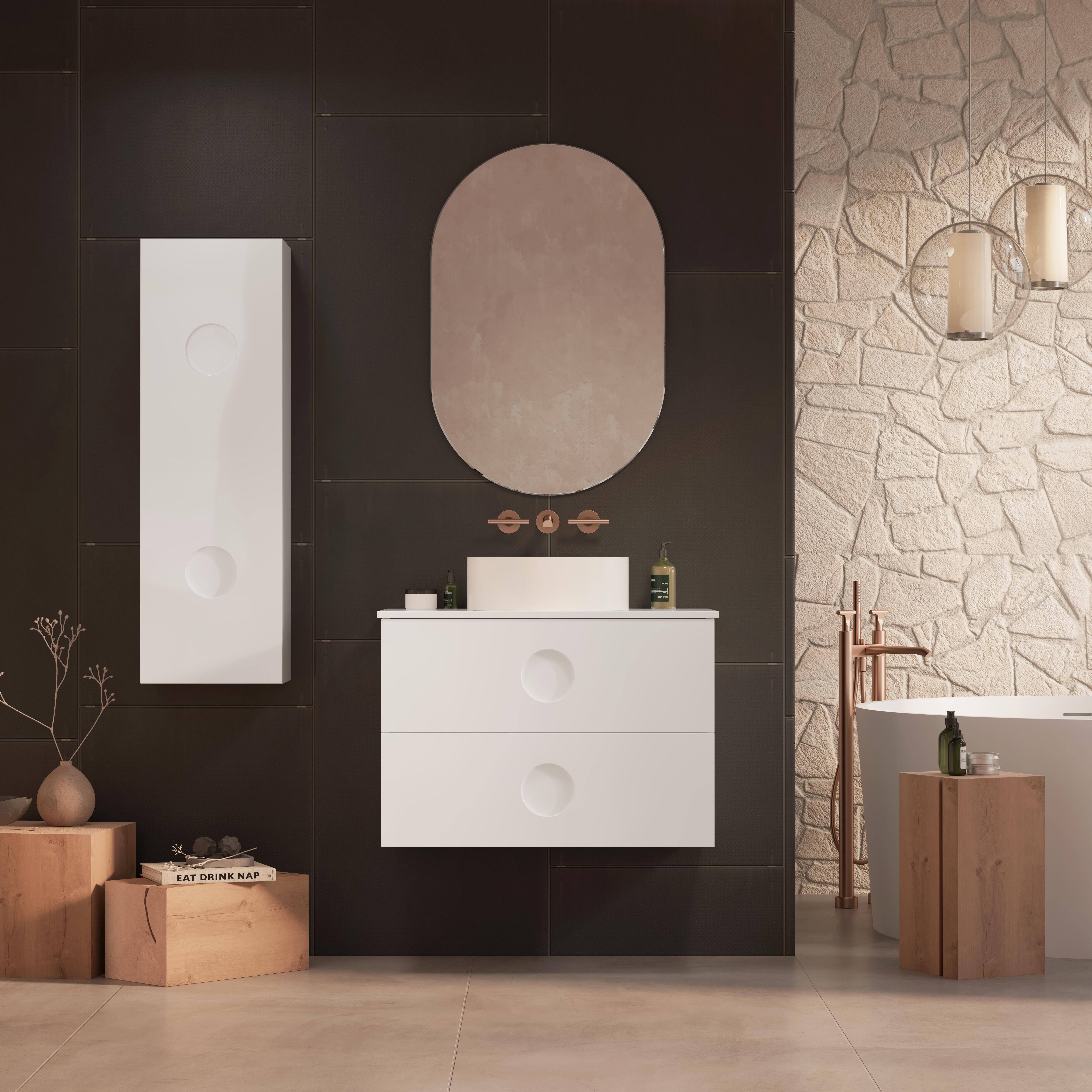 Mueble de baño con lavabo New Sphere blanco mate 70x45 cm | Leroy Merlin