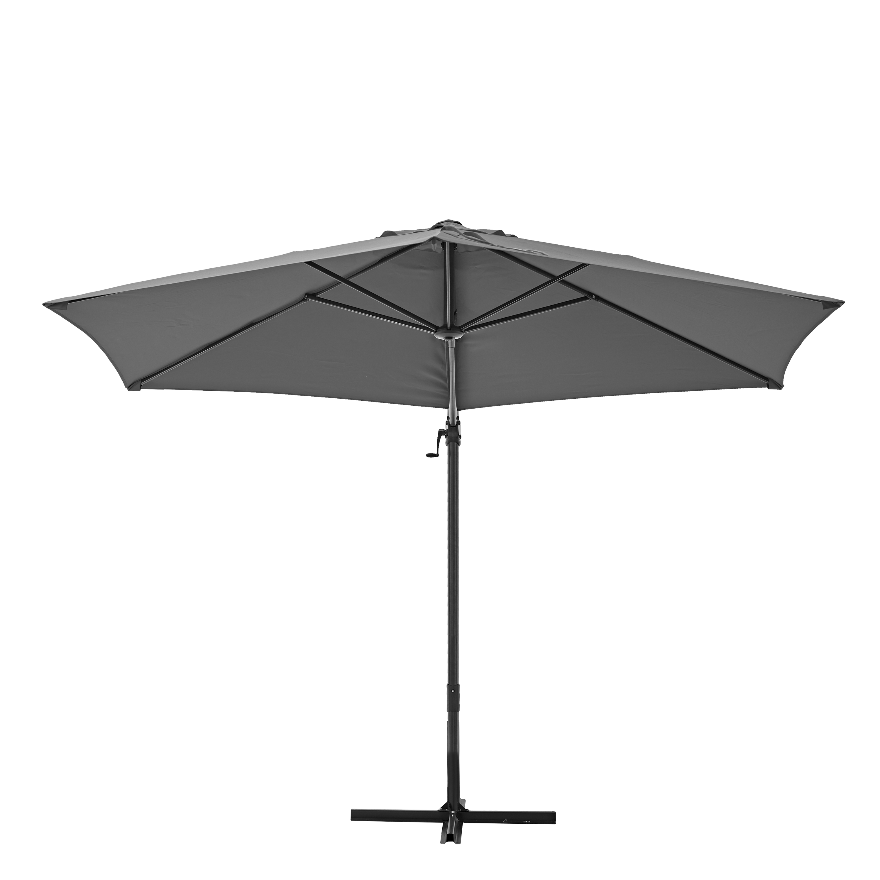 Parasol hexagonal de aluminio / acero NATERIAL Avea gris Ø 289 cm ...