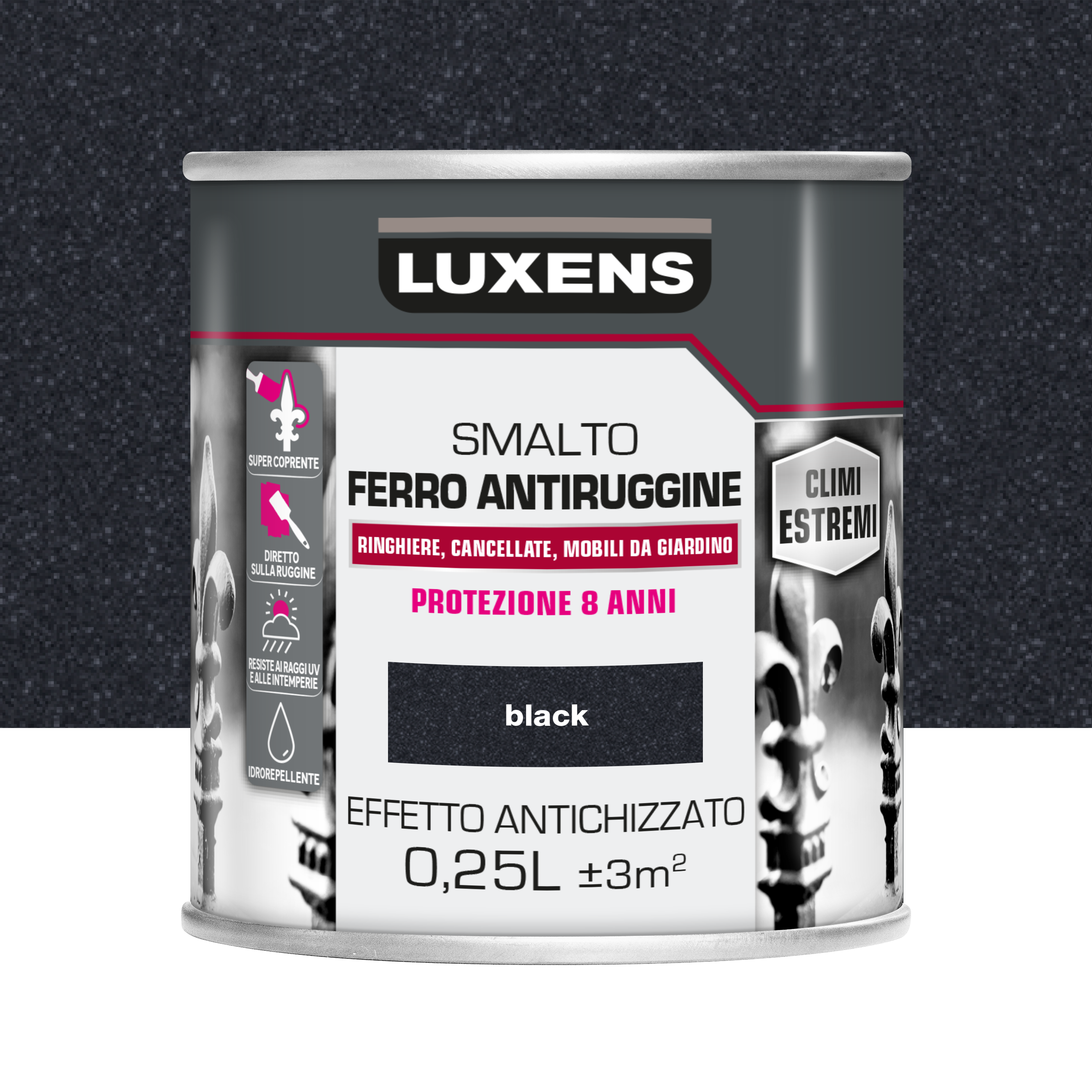 Vernice da esterno antiruggine per ferro LUXENS nero, metallizzato ...