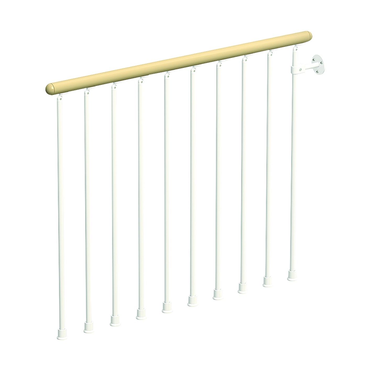 Balaustra in kit FONTANOT Pixima in inox e pvc bianco e faggio L 120 cm ...