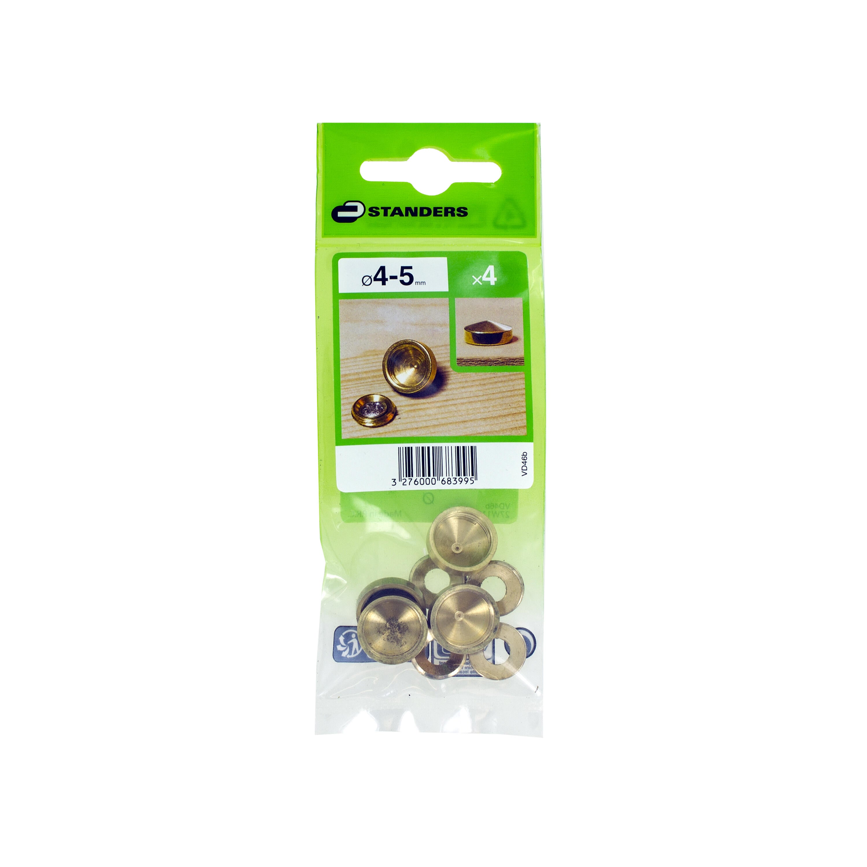 Lot de 4 caches-vis laiton rond or STANDERS Ø15 mm | Leroy Merlin