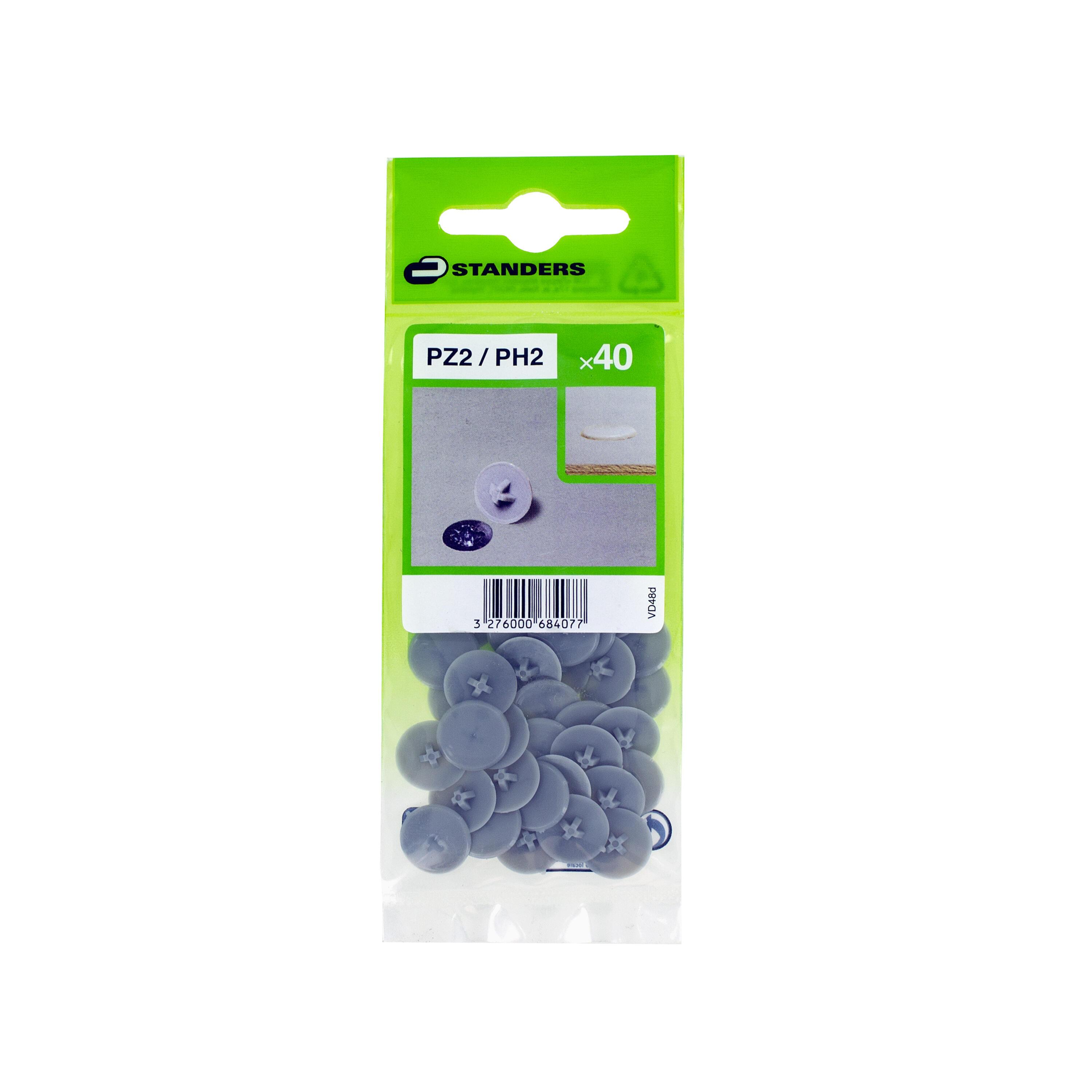Lot de 40 caches-vis polypropylène rond gris STANDERS Ø4.5 mm | Leroy ...