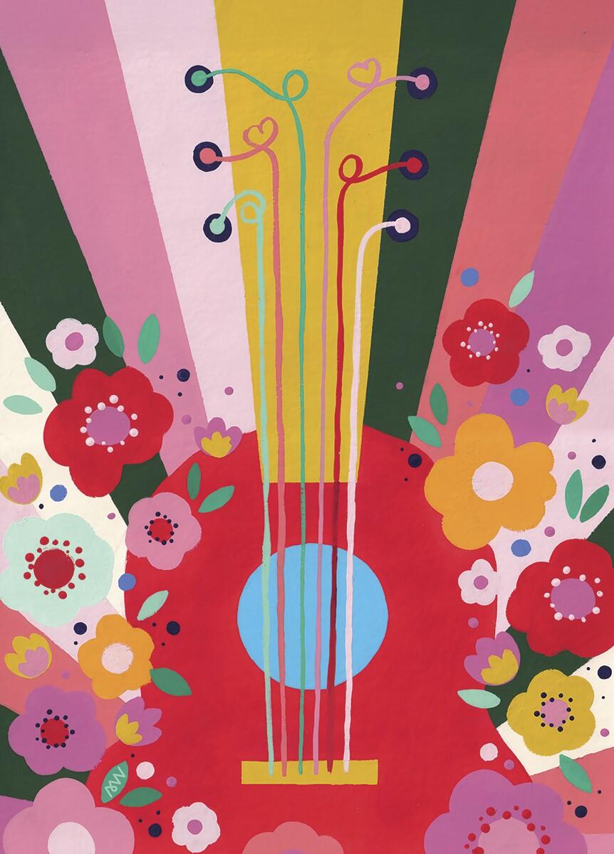 Affiche GUITARE BLUE ART l.50 x H.70 cm | Leroy Merlin