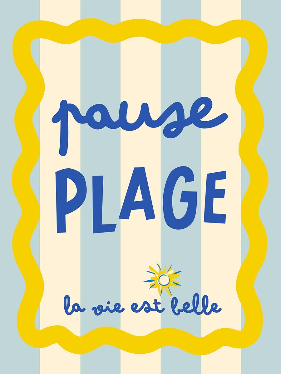 Affiche PAUSE PLAGE BLUE ART l.40 x H.50 cm | Leroy Merlin