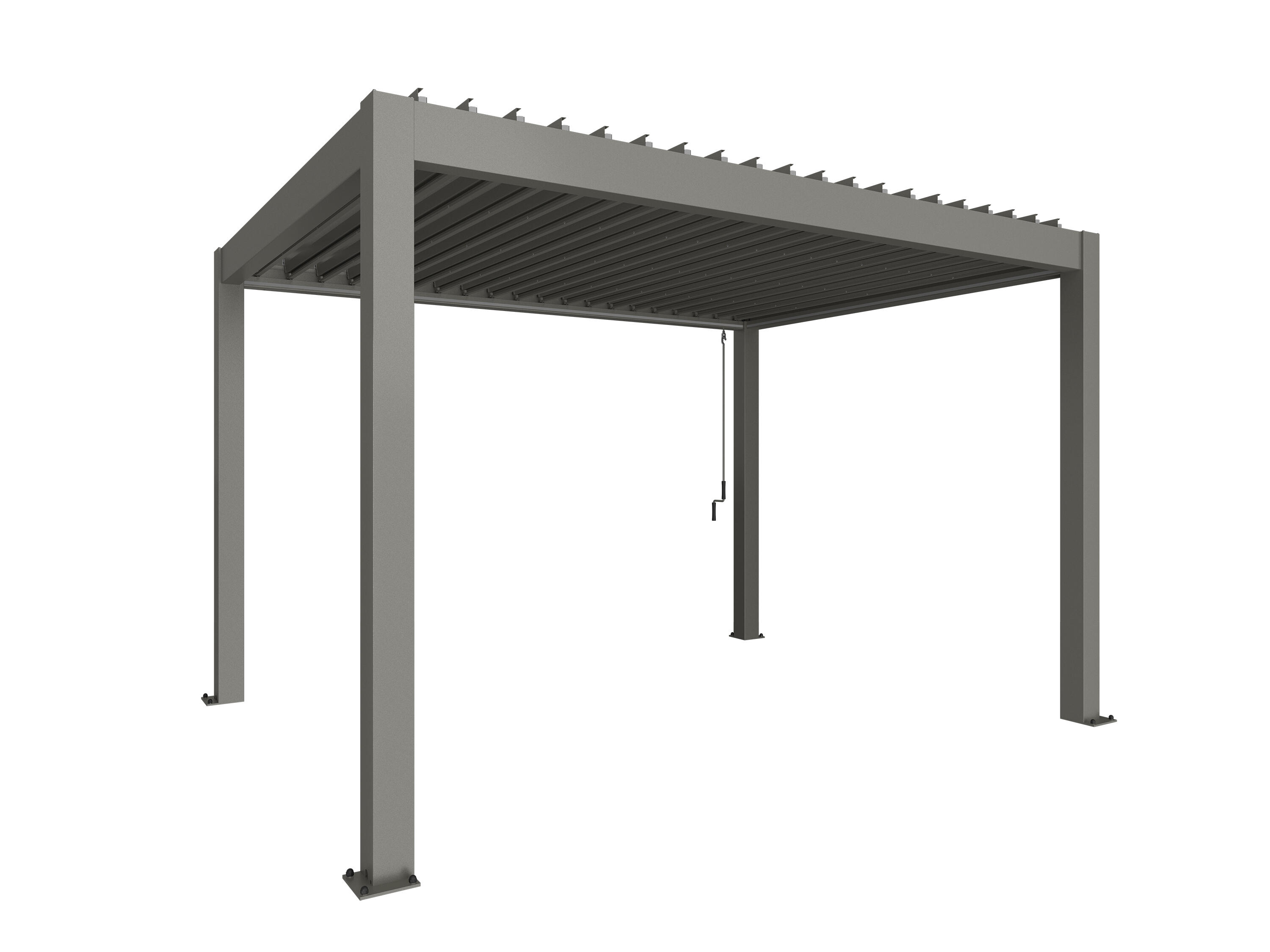Pérgola de acero con cubierta BIOHORT Outdoor Living de 312 x 312 cm ...