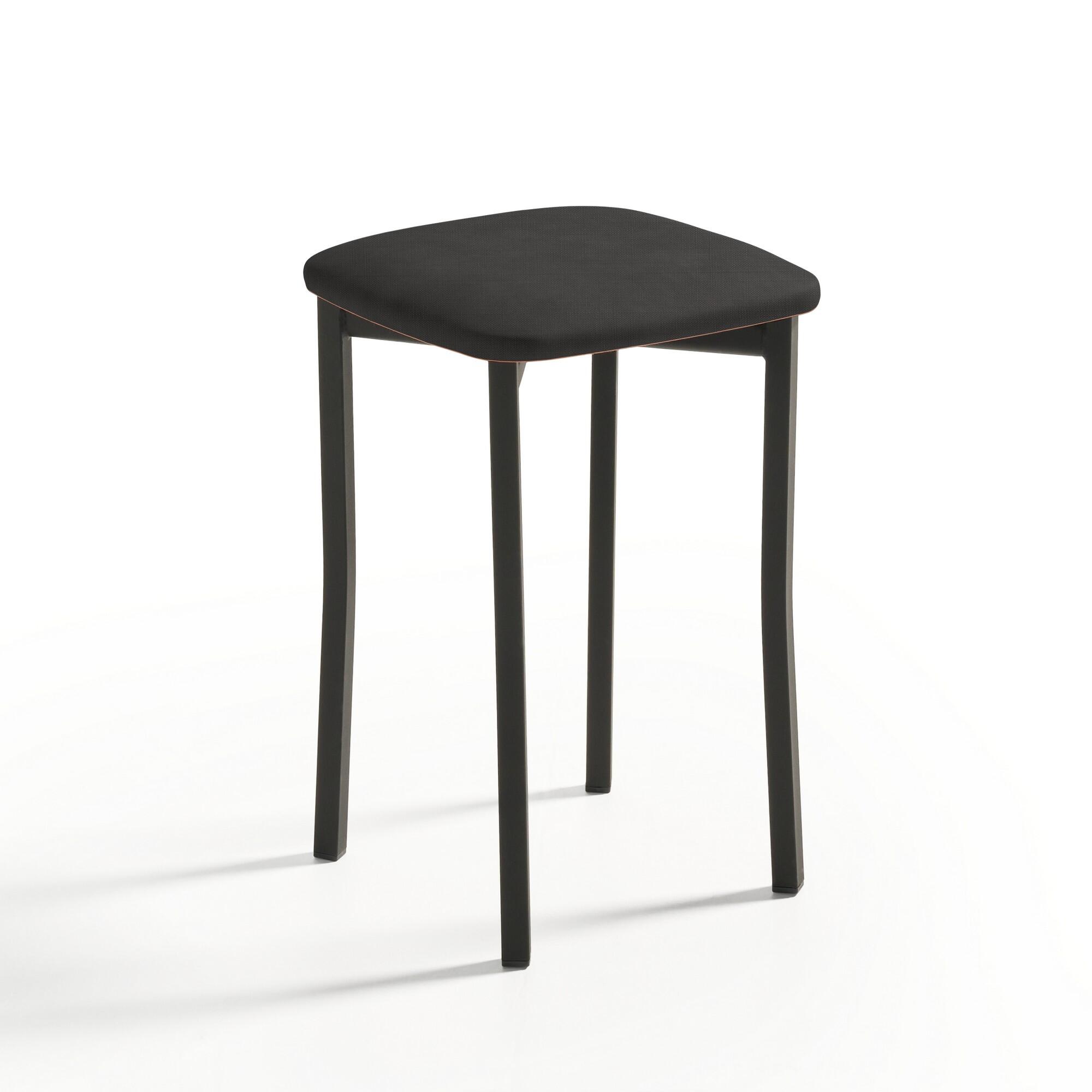 Taburete Koro con estructura en negro y asiento Michi negro | Leroy Merlin