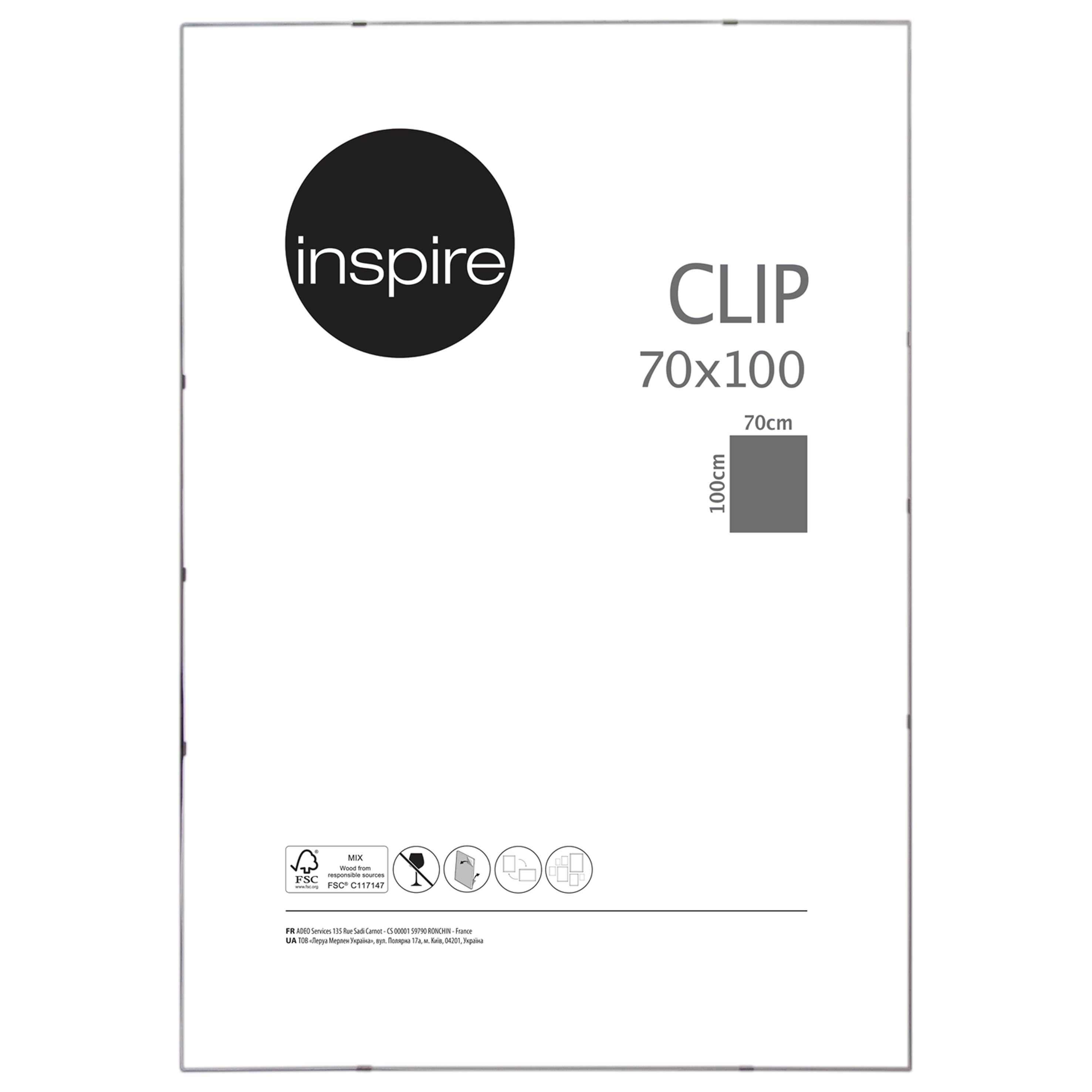 Cadre plexiglass l.70 x H.100 cm Clip | Leroy Merlin