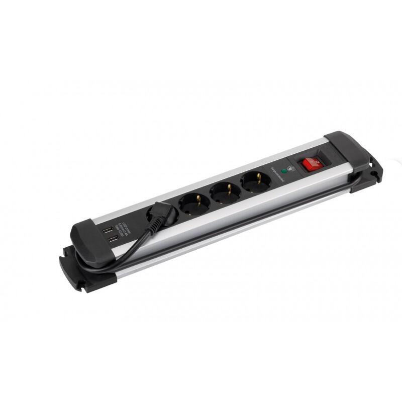Base múltiple de 4 tomas con protección + 2 USB-A 1.5M SIMON Extrapower ...