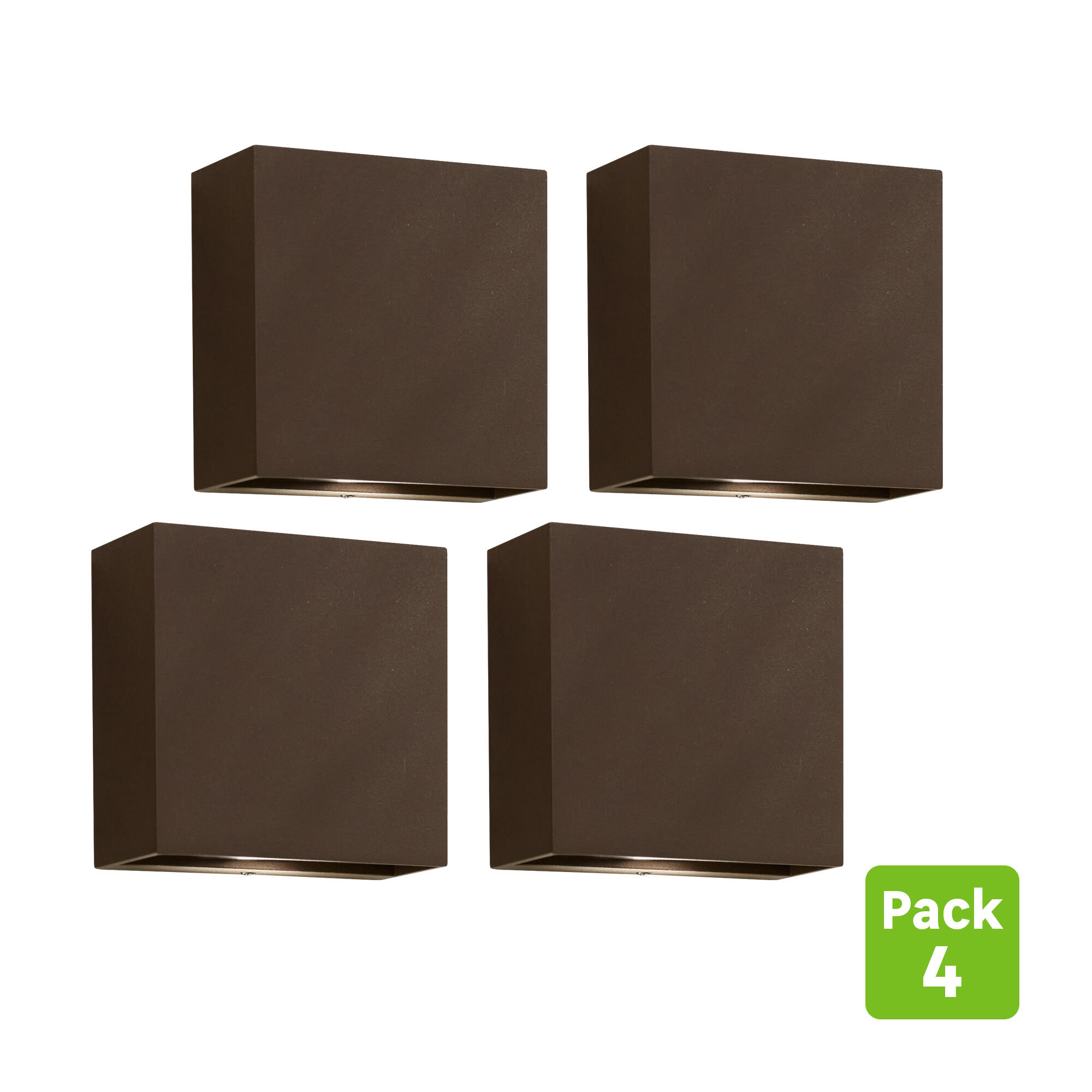 Pack 4 Apliques exterior LED Baiona INSPIRE marrones 1400 lm blanco ...