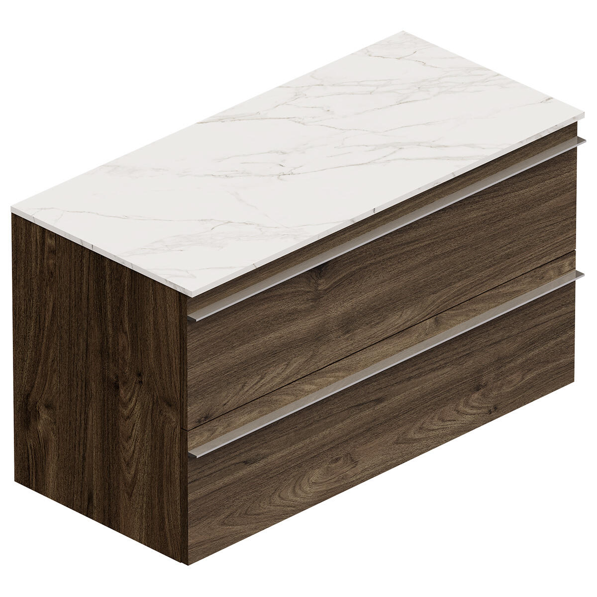 Mobile Linea L100 H55 P45 in laminato rovere cotto 2 cassetti a ...