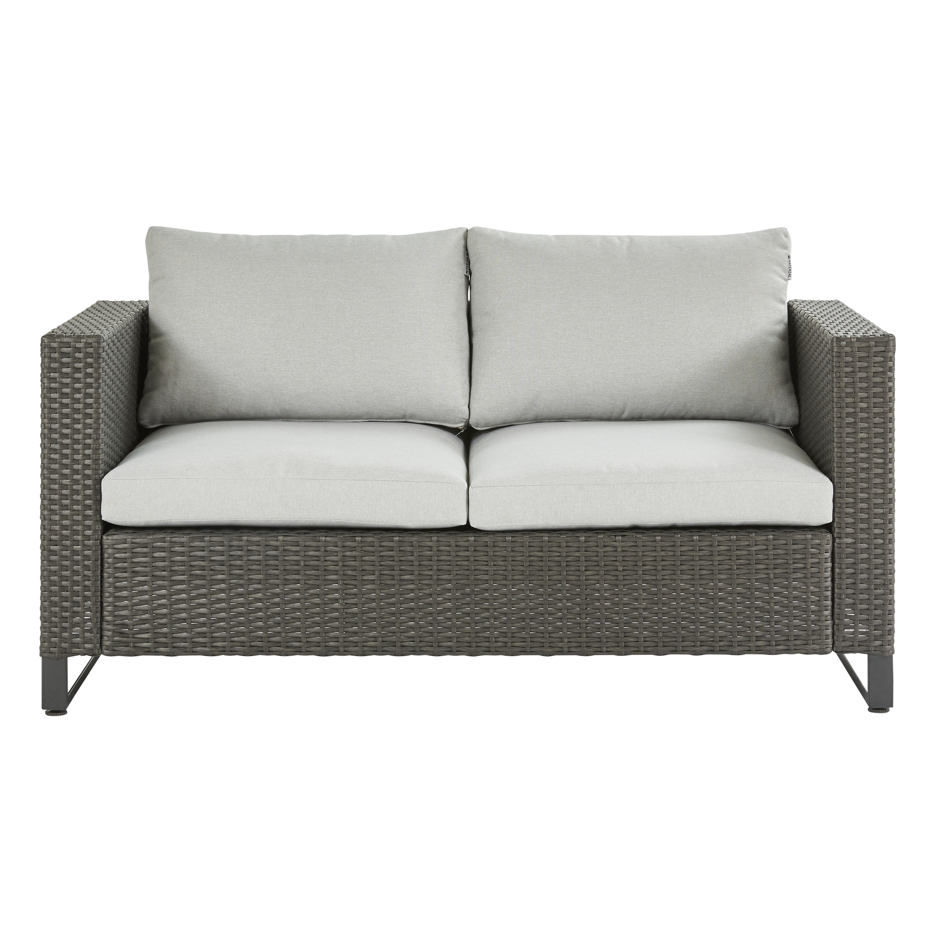 Sofá de jardín con cojín de resina trenzada NATERIAL Noa gris | Leroy Merlin