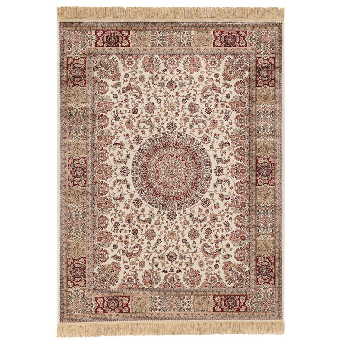 Tappeto Farshian medallion orientale in viscosa beige, L 140 x L 100 cm ...