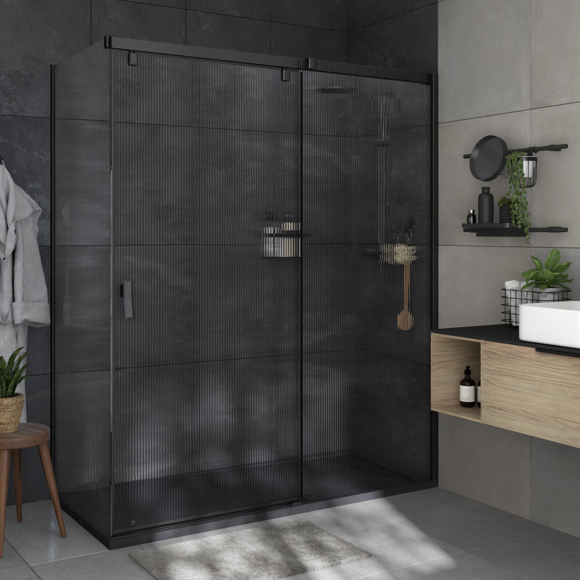 Paroi de douche coulissante rainuré 160 cm, Neo | Leroy Merlin