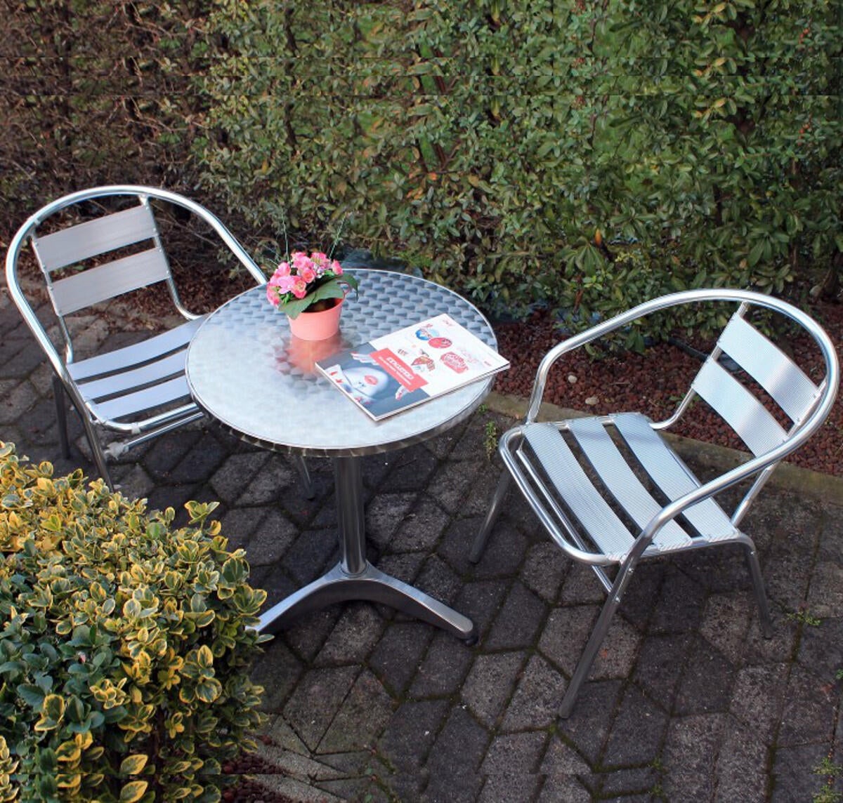Set tavolo e sedie Bistrot in alluminio per 2 persone, antracite ...