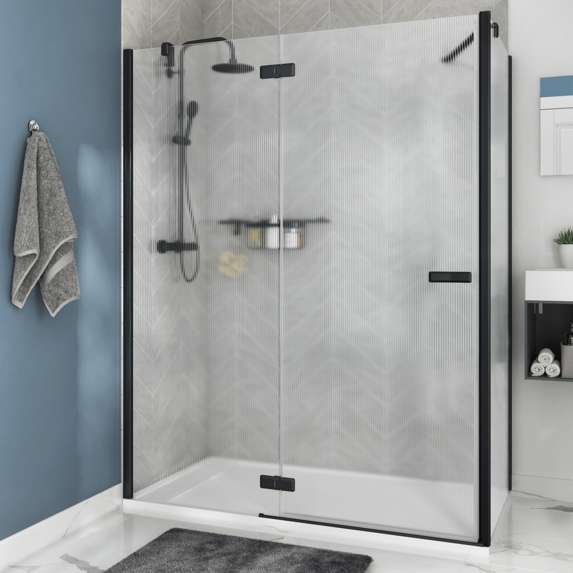 Paroi de douche pivotante rainuré 160 cm, Neo | Leroy Merlin