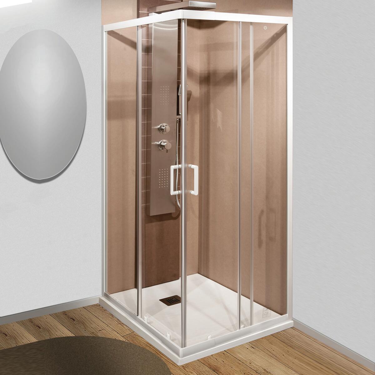 Box doccia angolare con porta scorrevole, vetro 5 mm, L 88-100 cm X L ...