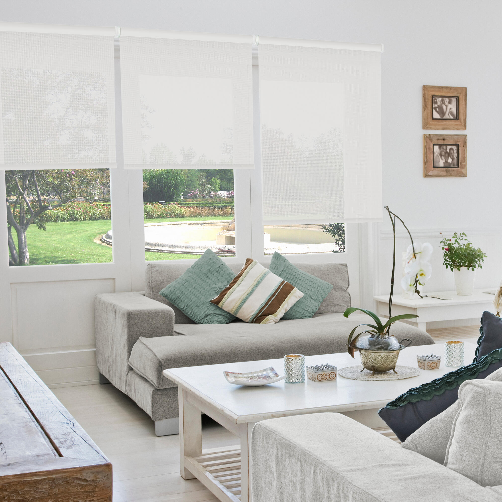Estor enrollable DECOSCREEN PERLA 120x190 cm de color blanco perla ...