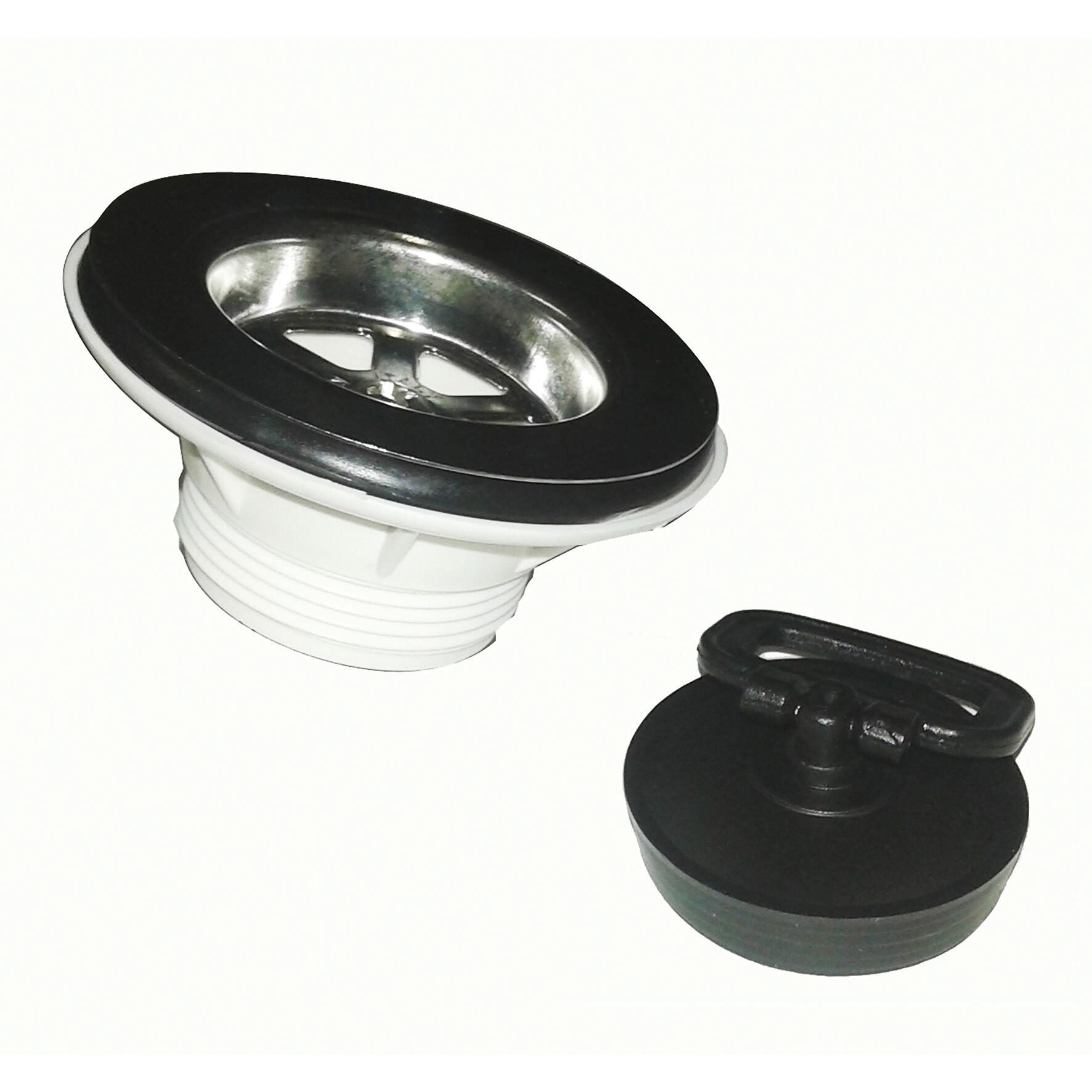 Piletta per lavabo con tappo attacco 1 1/4" in ottone grigio | Leroy Merlin