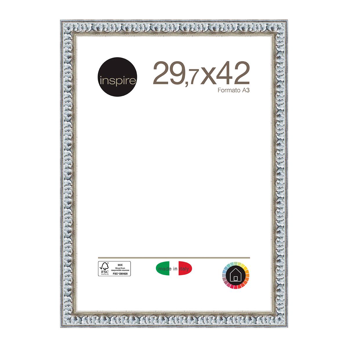 Cornice INSPIRE Baroque argento per foto da 29.7x42 cm | Leroy Merlin