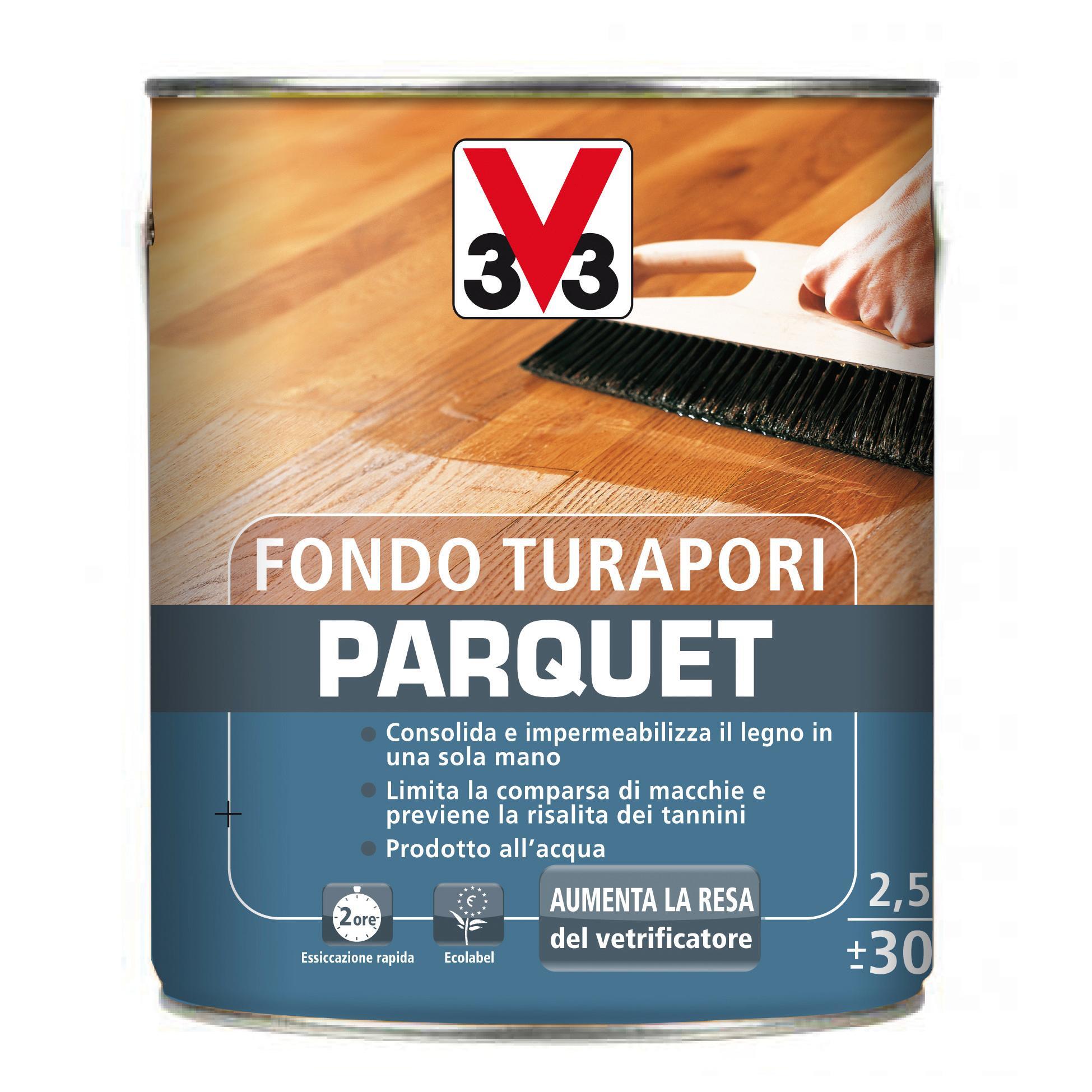 Fondo per pittura V33 turapori parquet acqua 2.5 L | Leroy Merlin