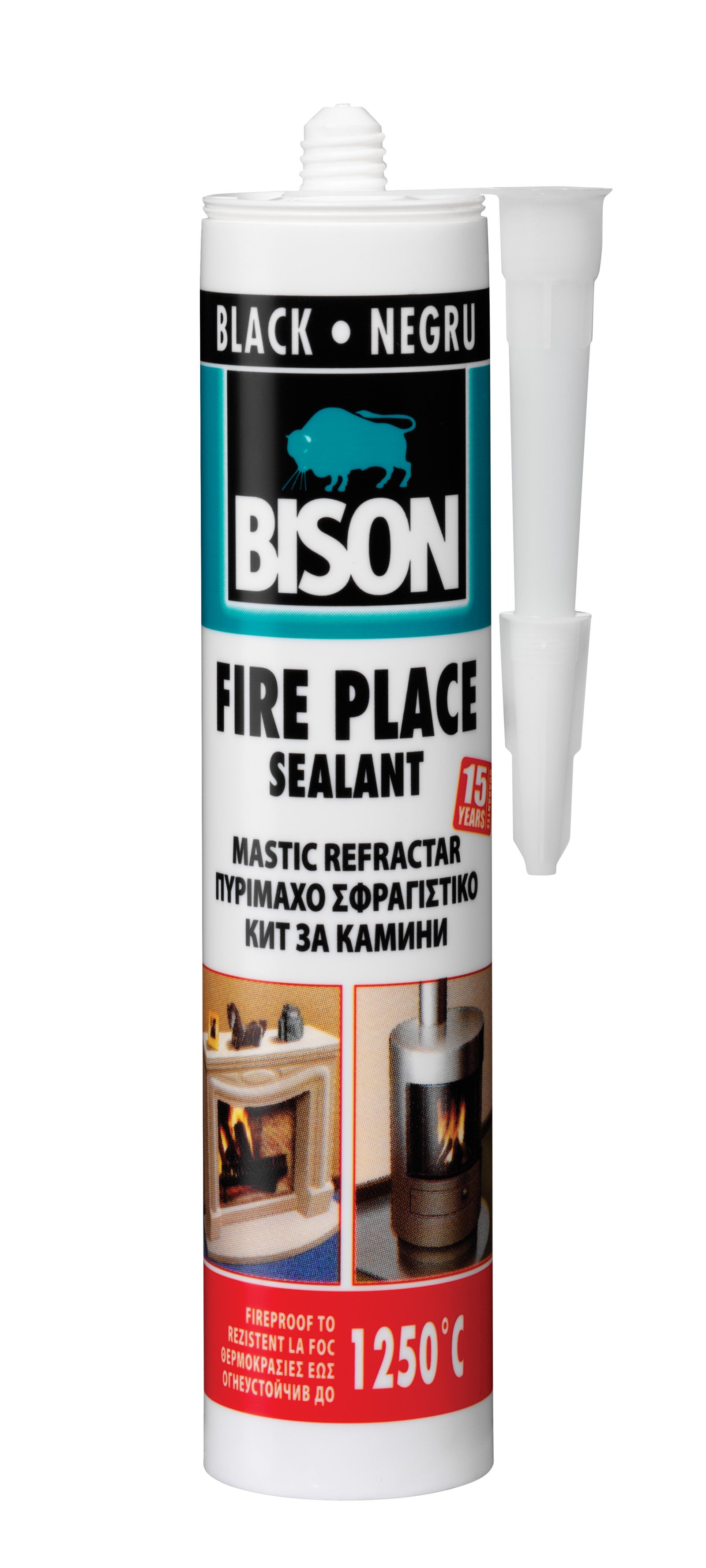 Σιλικόνη Fire Place BISON σε χρώμα μαύρο 530g