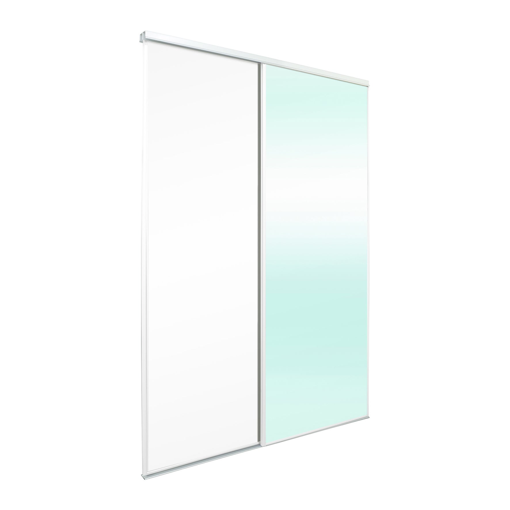 Kit anta scorrevole con binario 2 ante bianco L 120 x H 270 cm | Leroy ... Kit anta scorrevole con binario 2 ante bianco L 120 x H 270 cm | Leroy ...