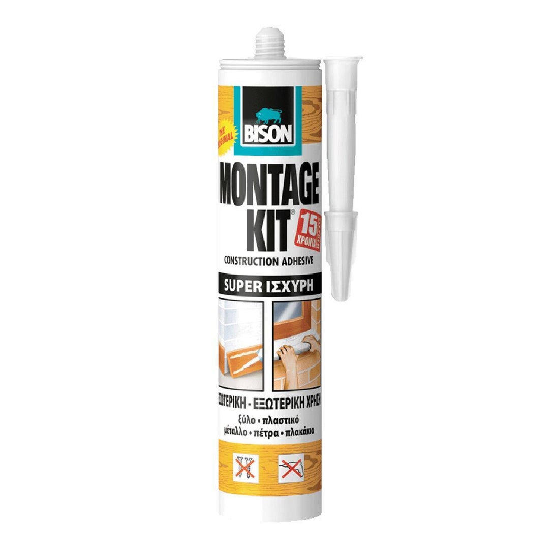 Μονταζόκολλα BISON Montage kit 350g με πιστόλι σιλικόνης