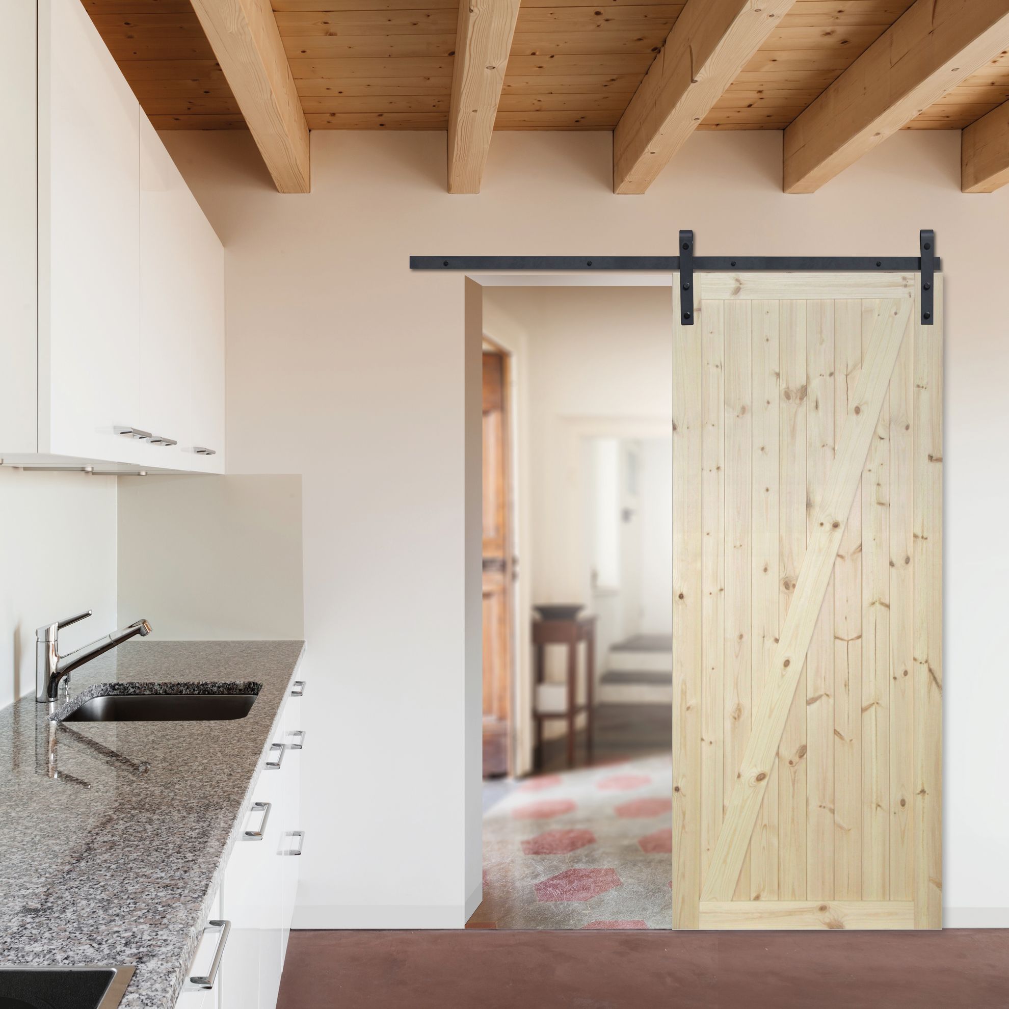 Porta scorrevole Factory, L 86 x H 215 cm, con binario Factory | Leroy ...
