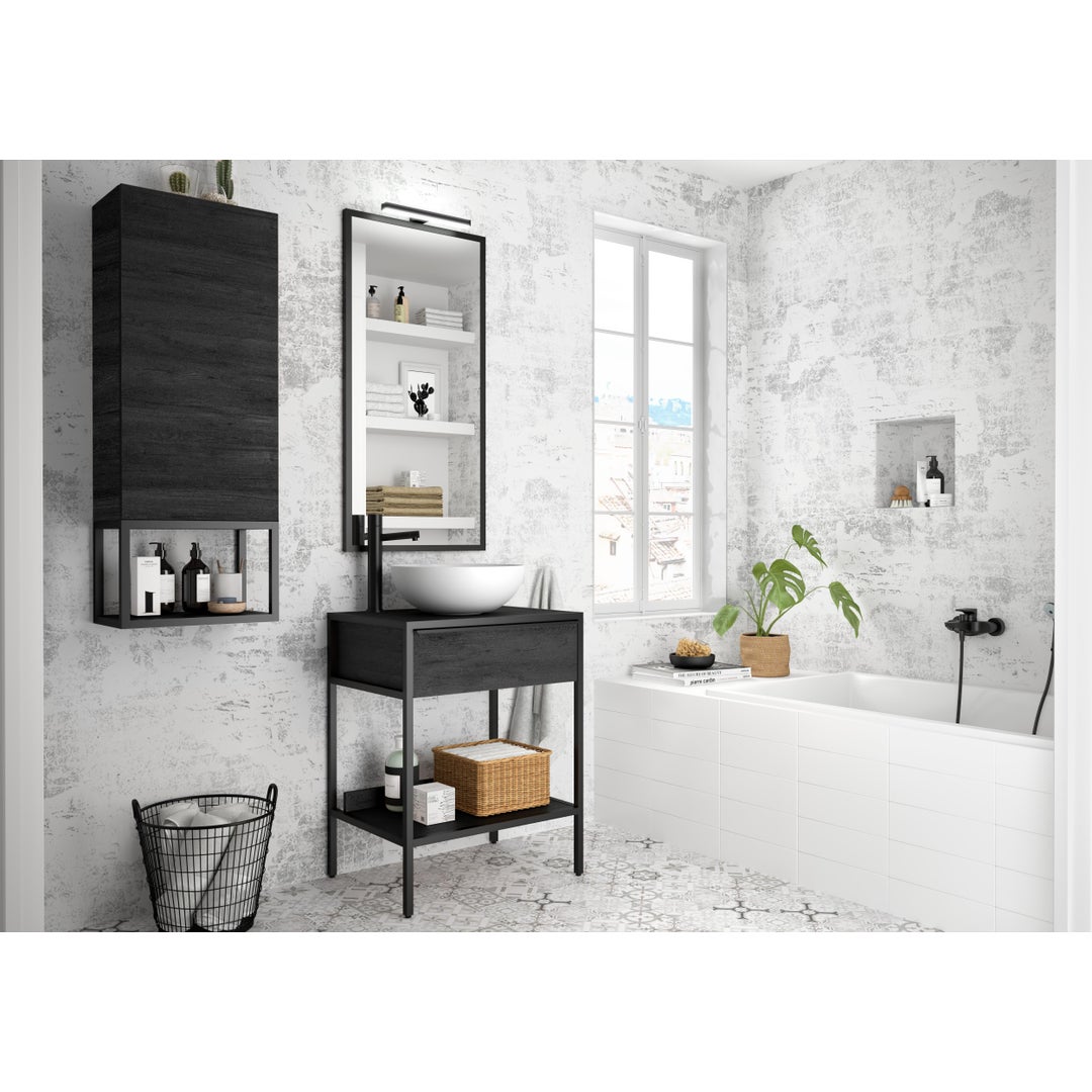 Βάση επίπλου SENSEA STUDIO Comfort M60xΒ45 cm. σε σκούρα δρυς. με ...